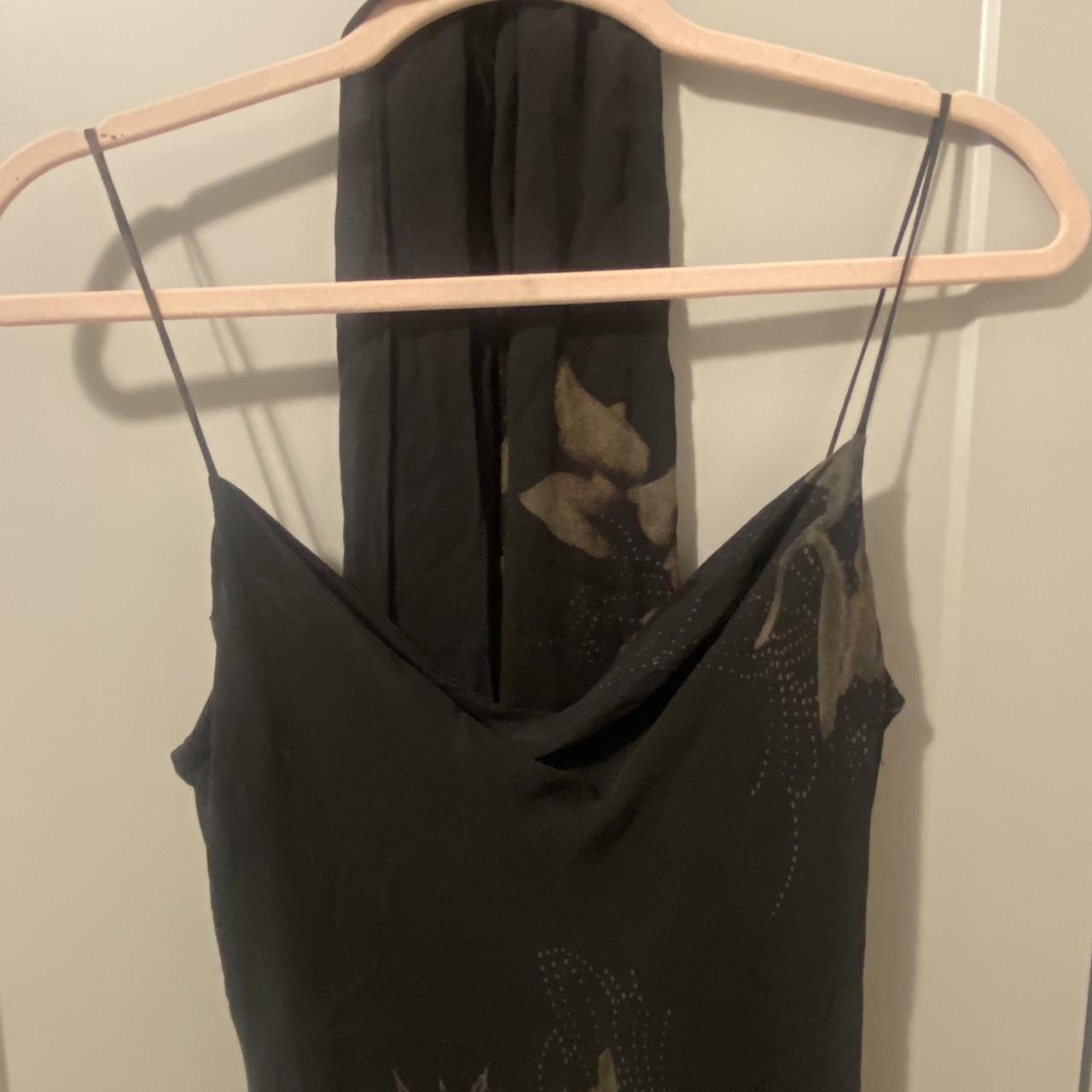 Elegant Silk Dress with scarf Vintage fits (M/L) - Depop