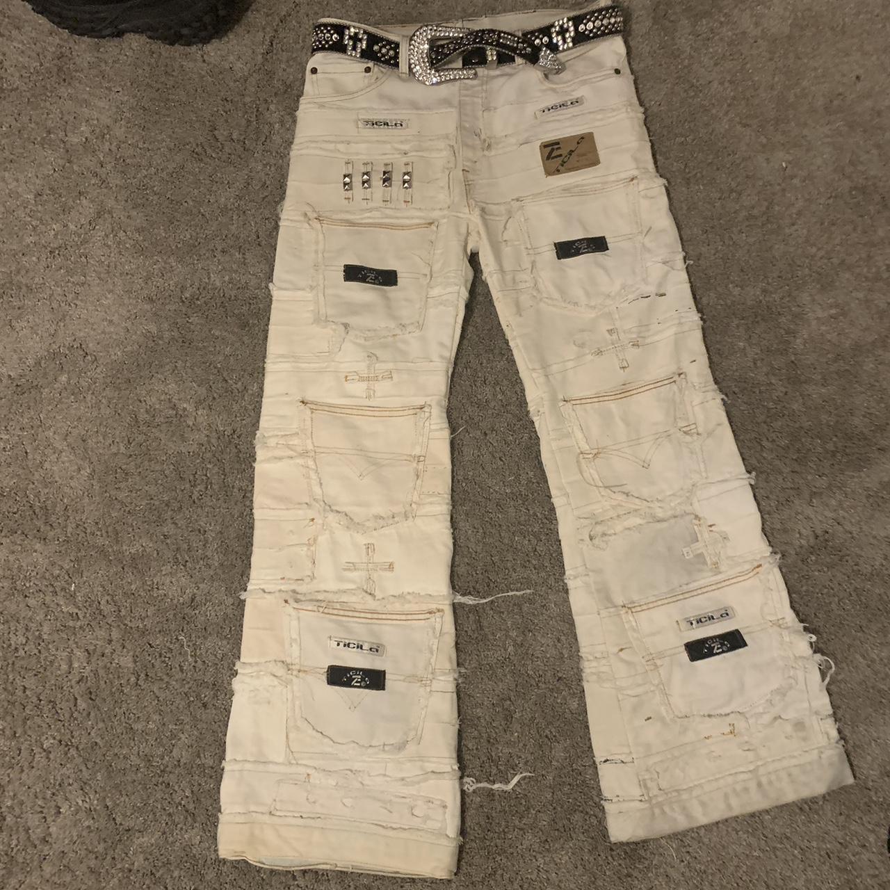 White Ticila Rock Jeans 1/2 Waist 32 Please dont... - Depop