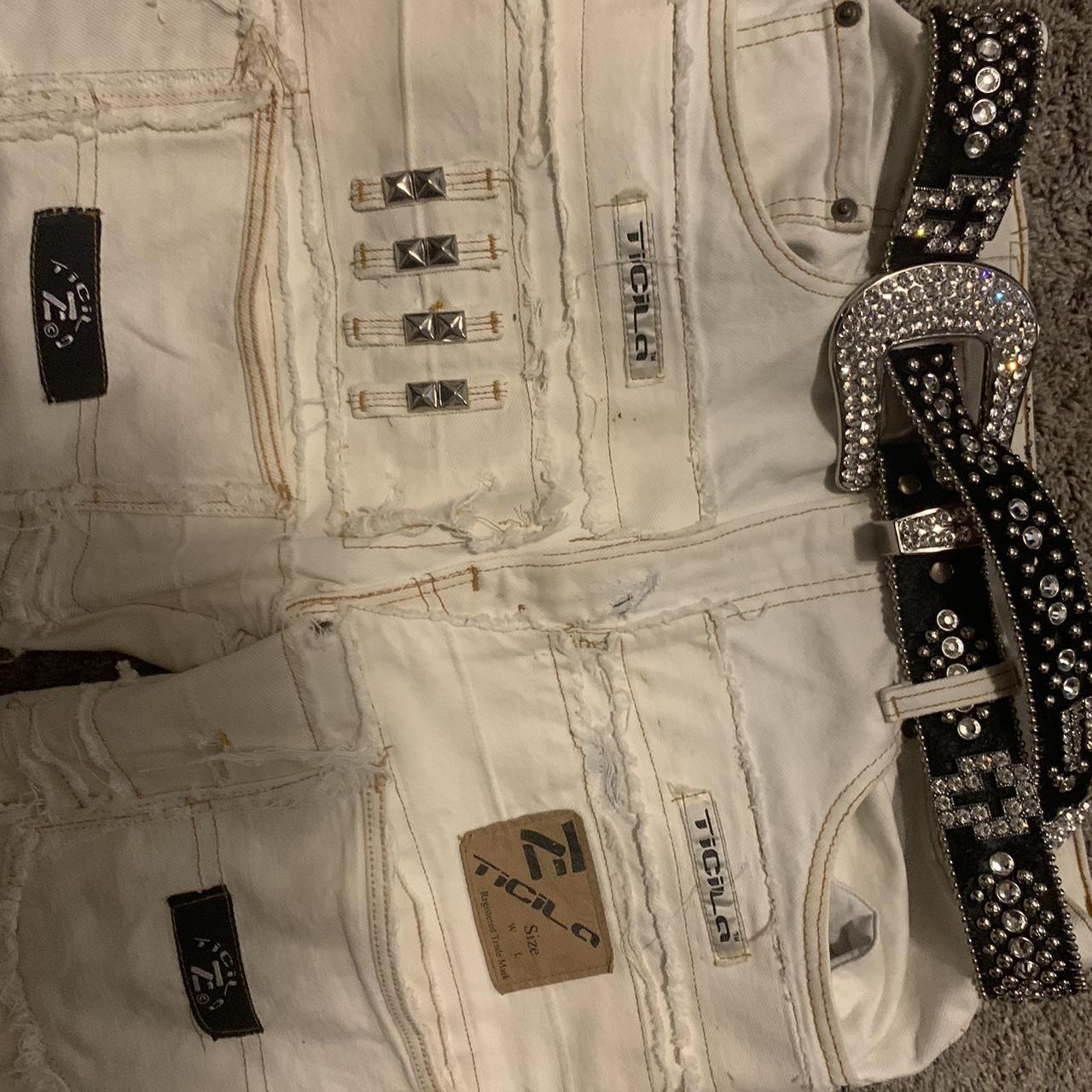 White Ticila Rock Jeans 1/2 Waist 32 Please dont... - Depop