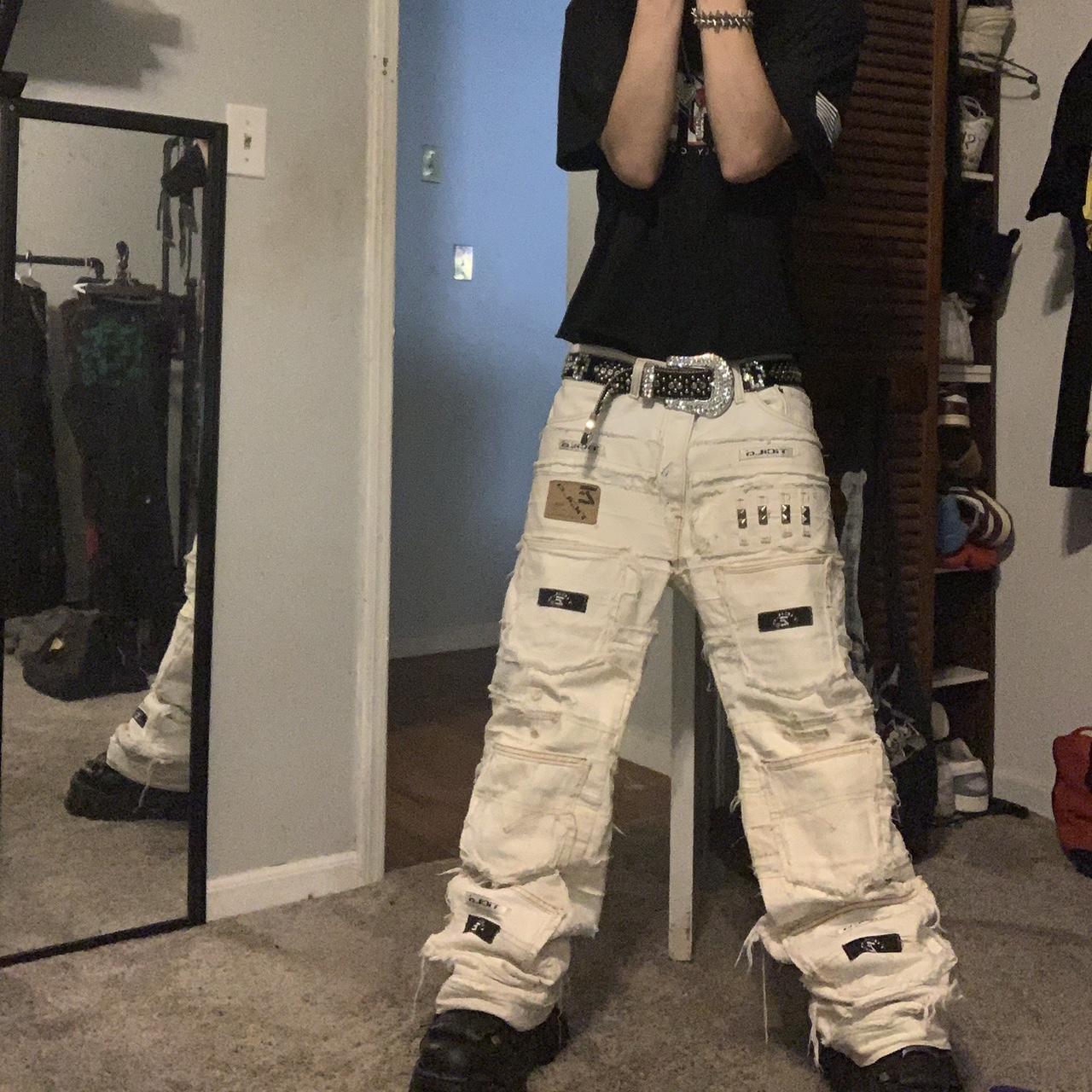 White Ticila Rock Jeans 1/2 Waist 32 Please dont... - Depop