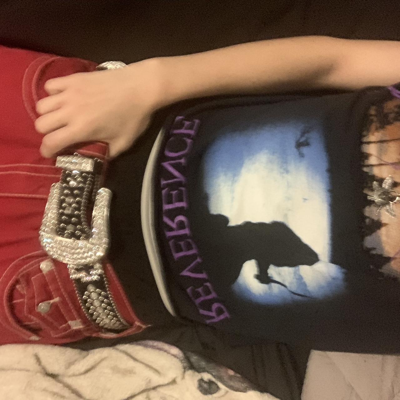 true religion jeans red rainbow bridge 3 trueys... - Depop