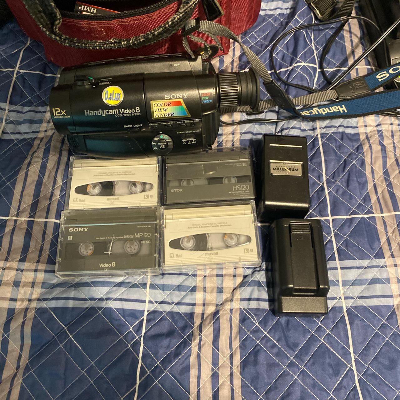 Vintage Sony Handycam Video 8 with cassette tapes... - Depop