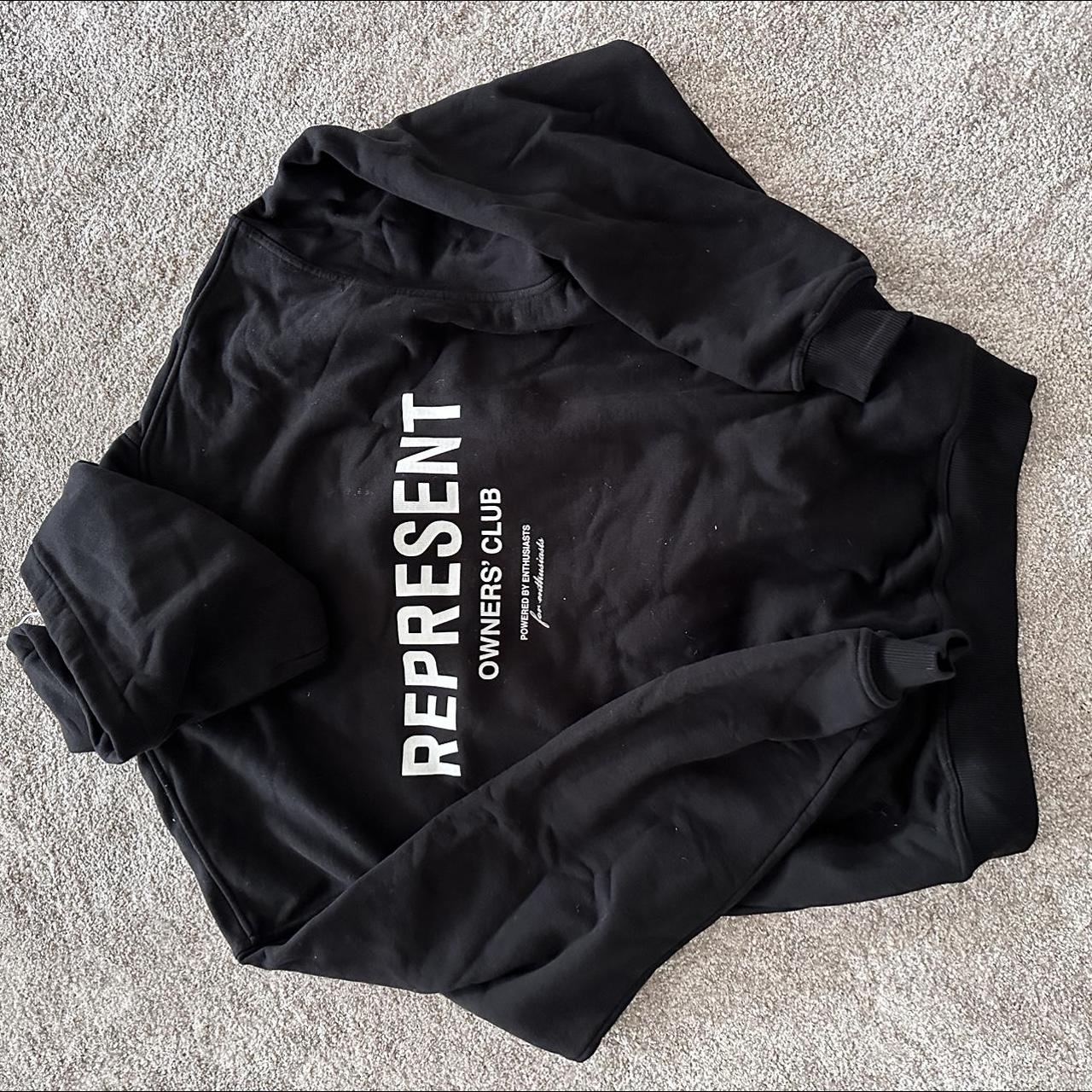 Black represent hoodie Large with tags and bag - Depop