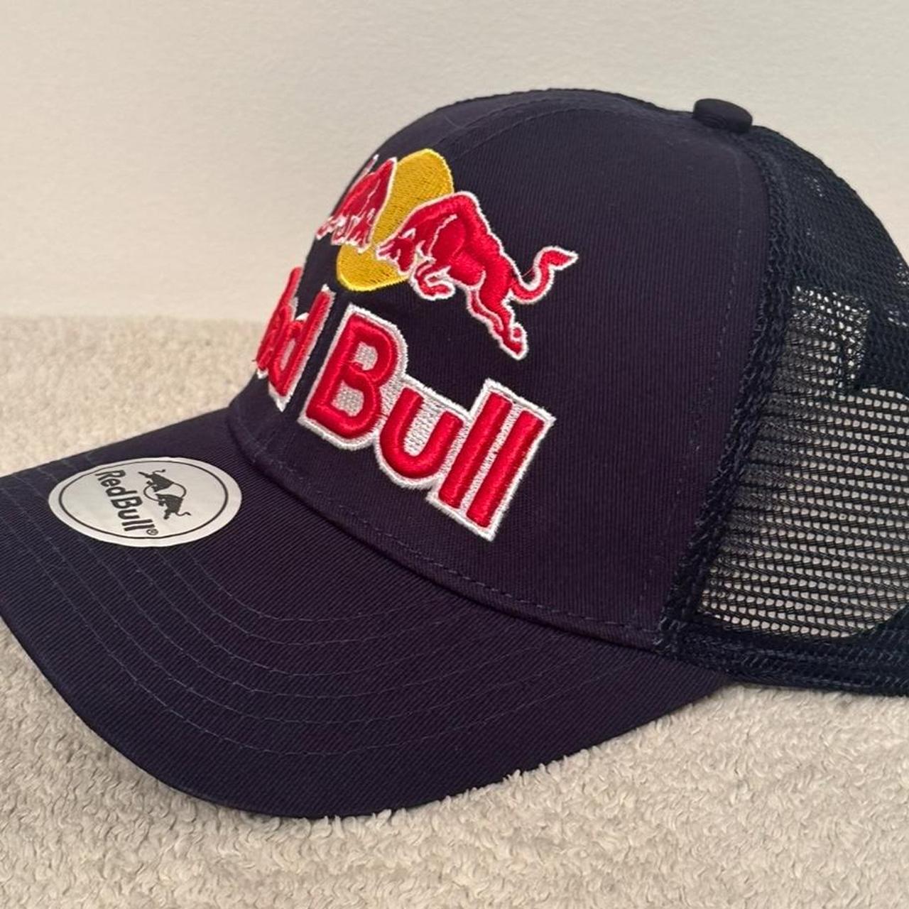 Red Bull Racing Unisex Navy Blue Mesh Trucker Hat NWT | Depop