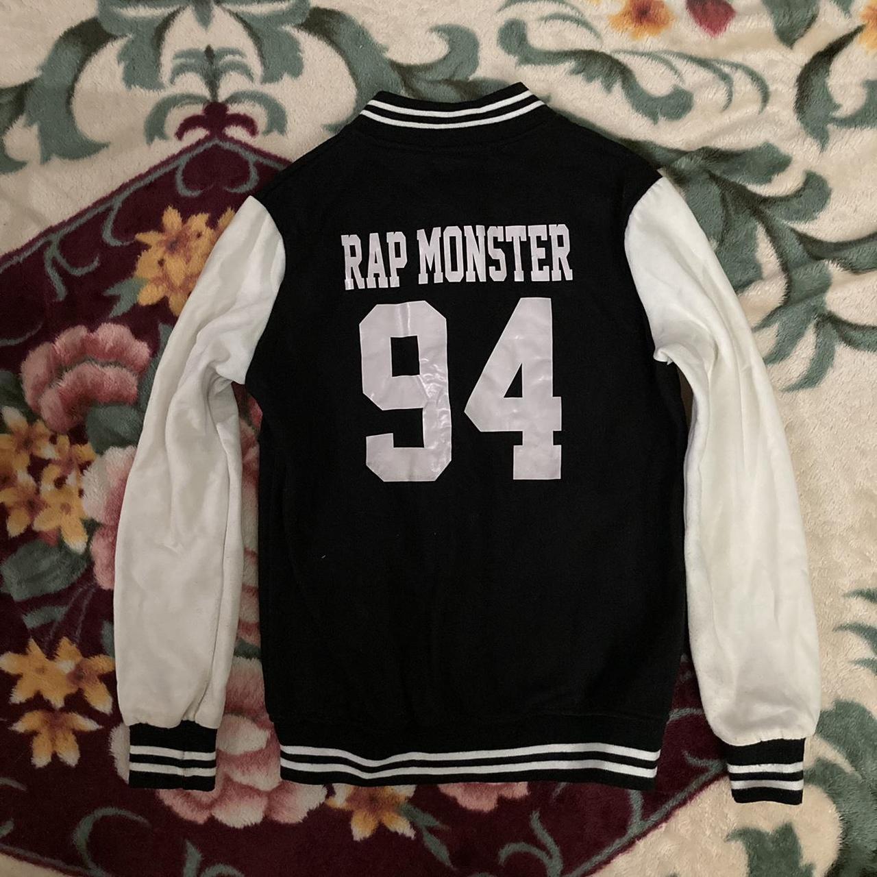 Bts jacket, black and white, 94 rap monster , petite... - Depop