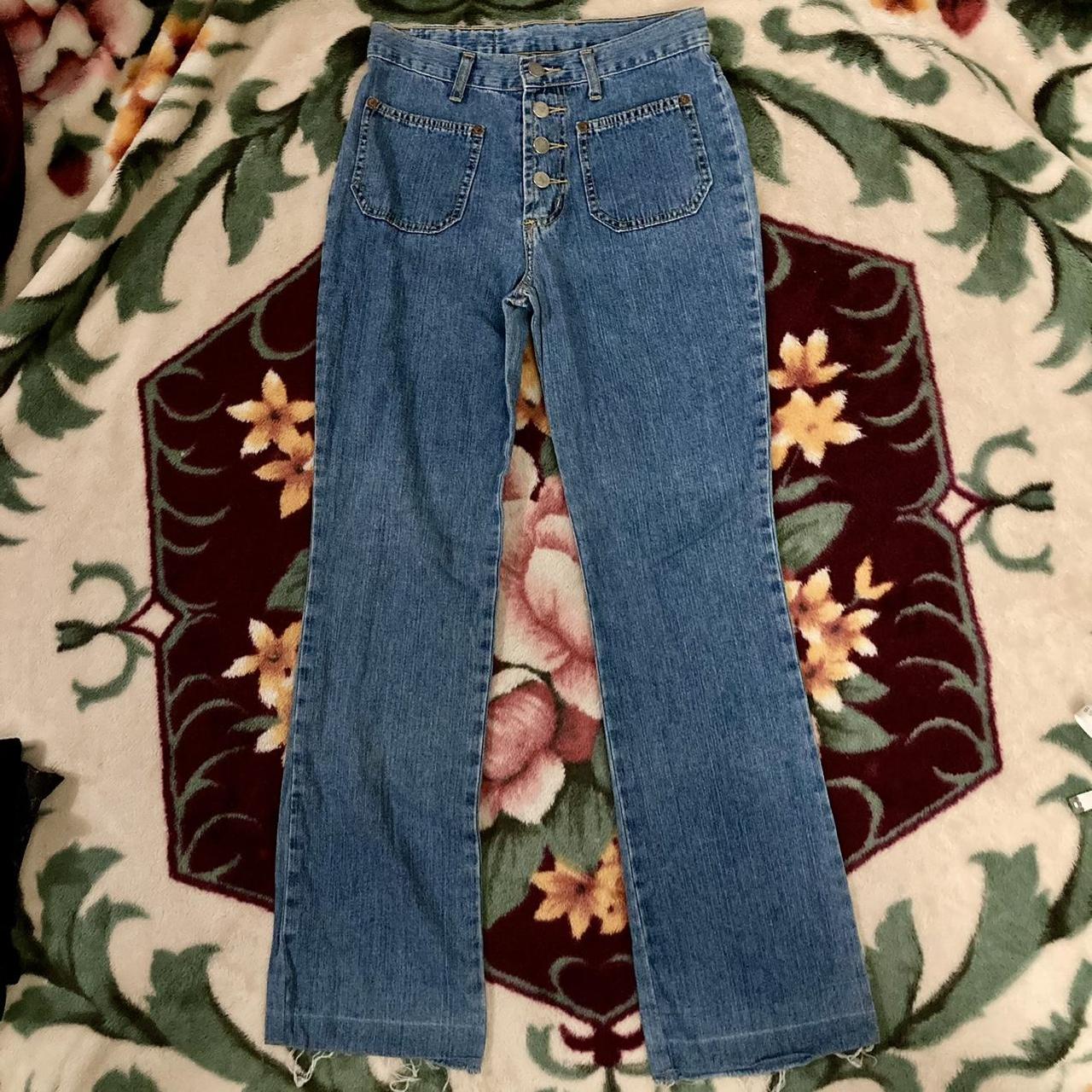 90’s denim pants, Bongo vintage bottom, size 5, made... - Depop