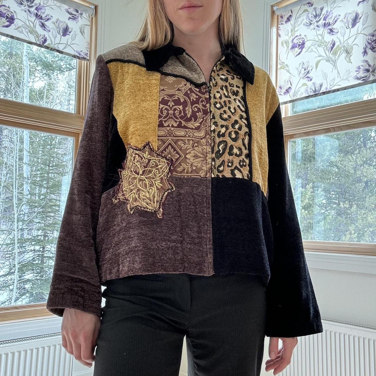 Vintage Julia Kim Patchwork Zip Up Jacket 🪓 the... - Depop