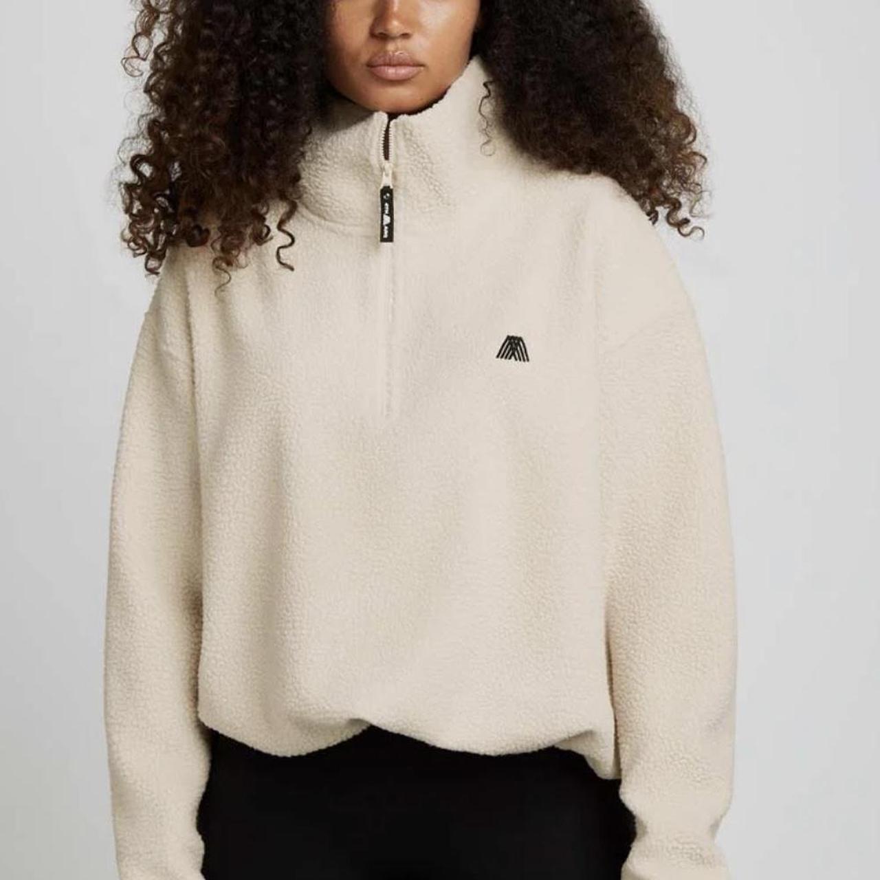 cream 4th arc cropped half zip bought for €40 size... - Depop