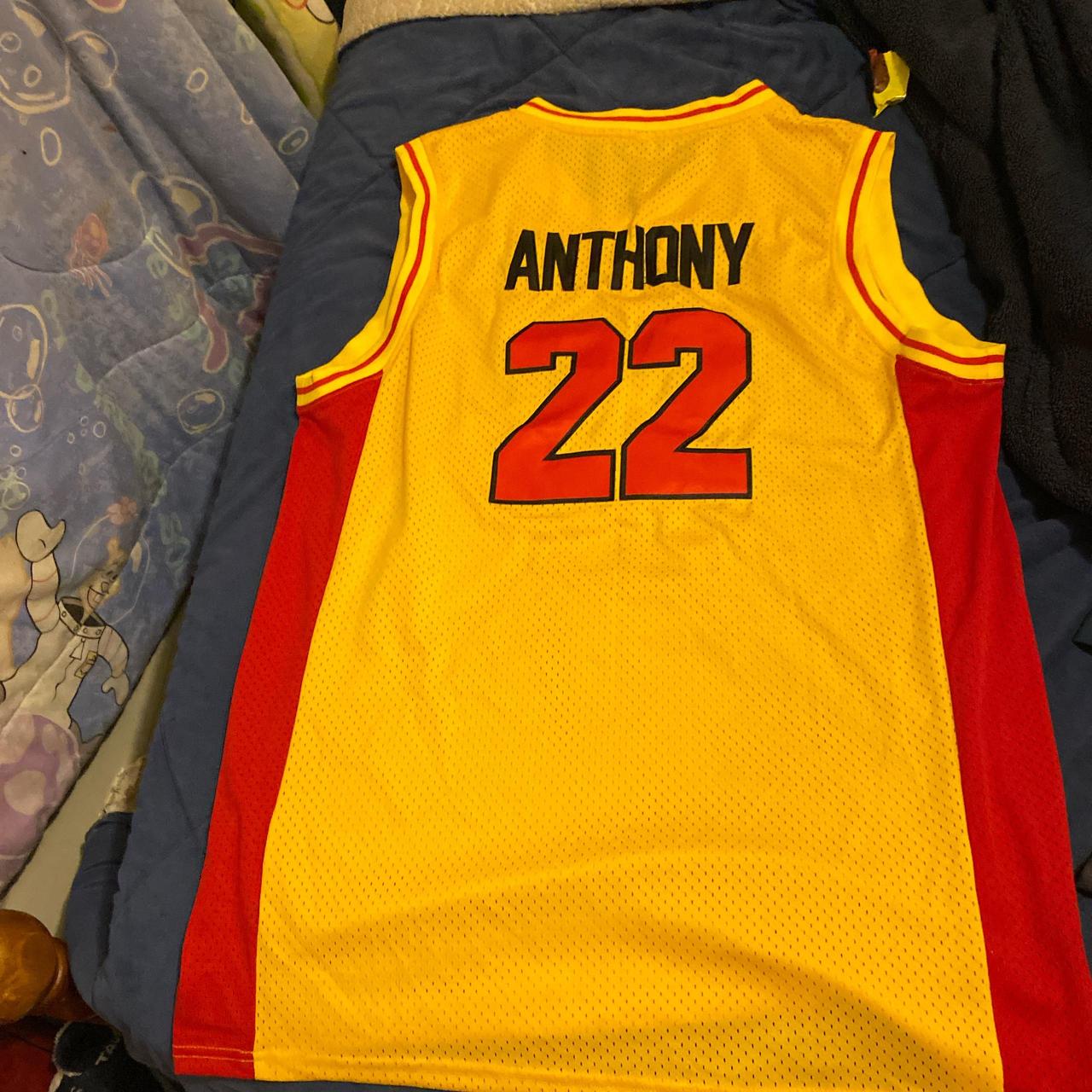 Carmelo Anthony Yellow and red Oak Hill basketball... | Depop