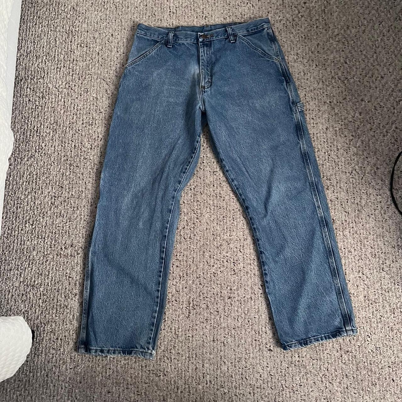 34x30 Rustler Blue Denim Carpenter Jeans. Worn... | Depop