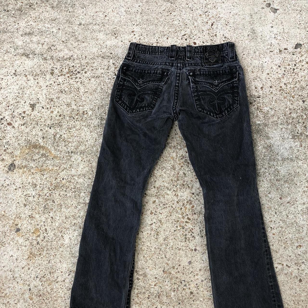 Rock Revival black denim jeans Steven/Straight Size... - Depop