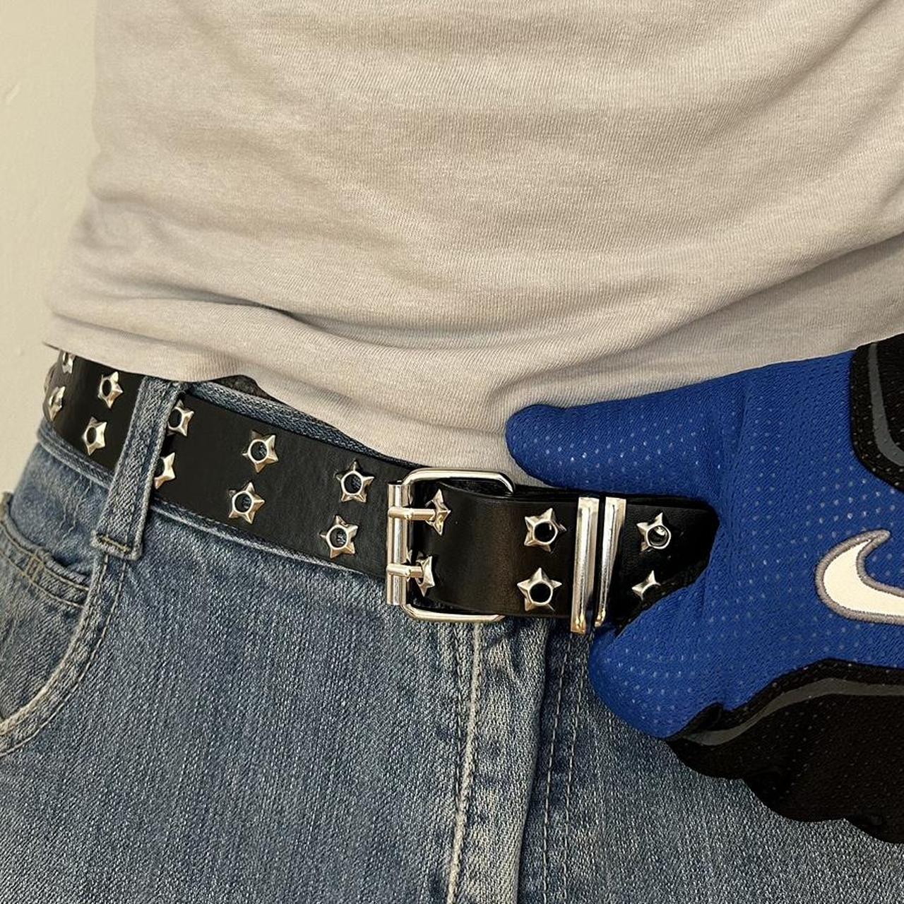 Y2K 2000s style star studded classic skater belt... - Depop