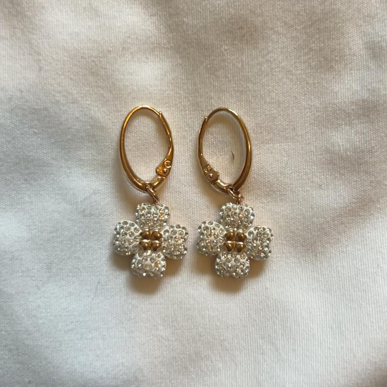 swarovski latisha drop hanging earrings rose gold