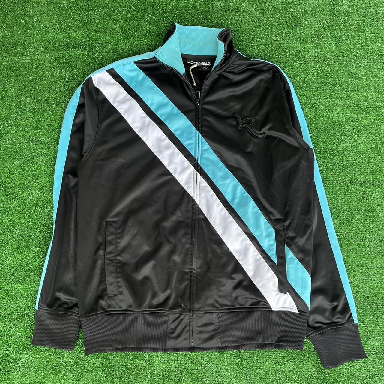 Y2K Rocawear black & blue track jacket with a sporty... | Depop