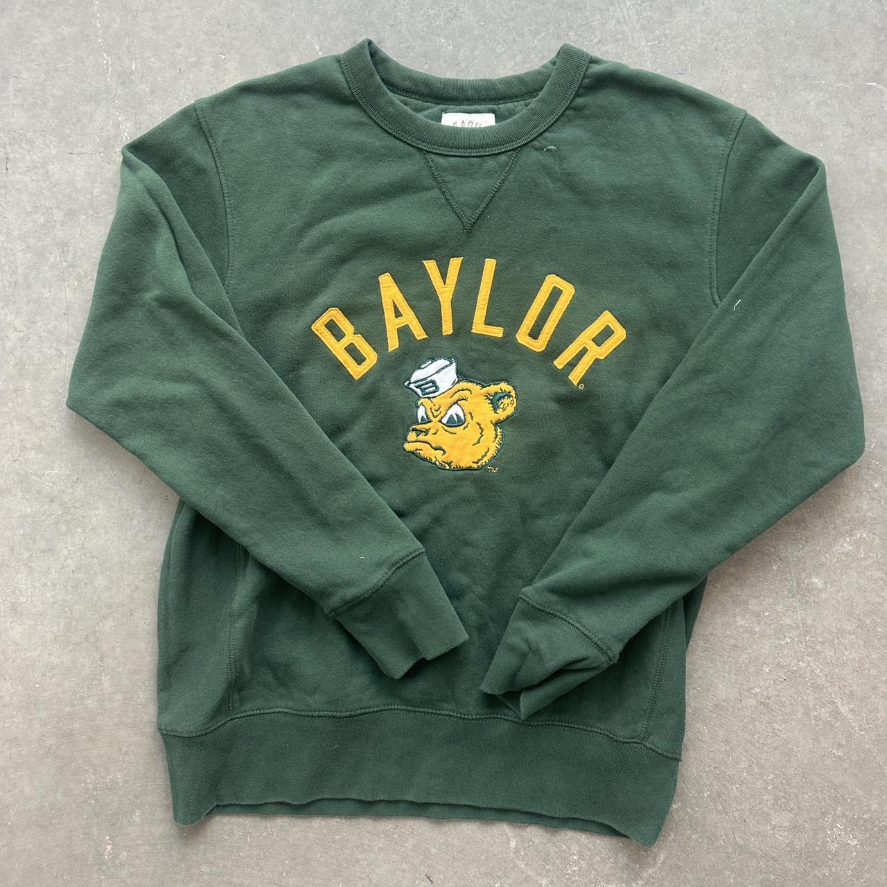 Green and yellow Baylor University crewneck... | Depop