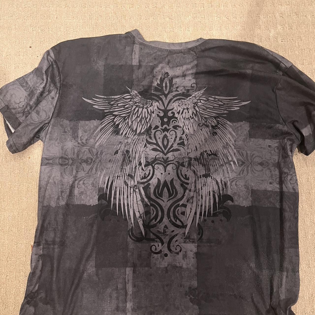 affliction style y2k archaic shirt #sematary... - Depop