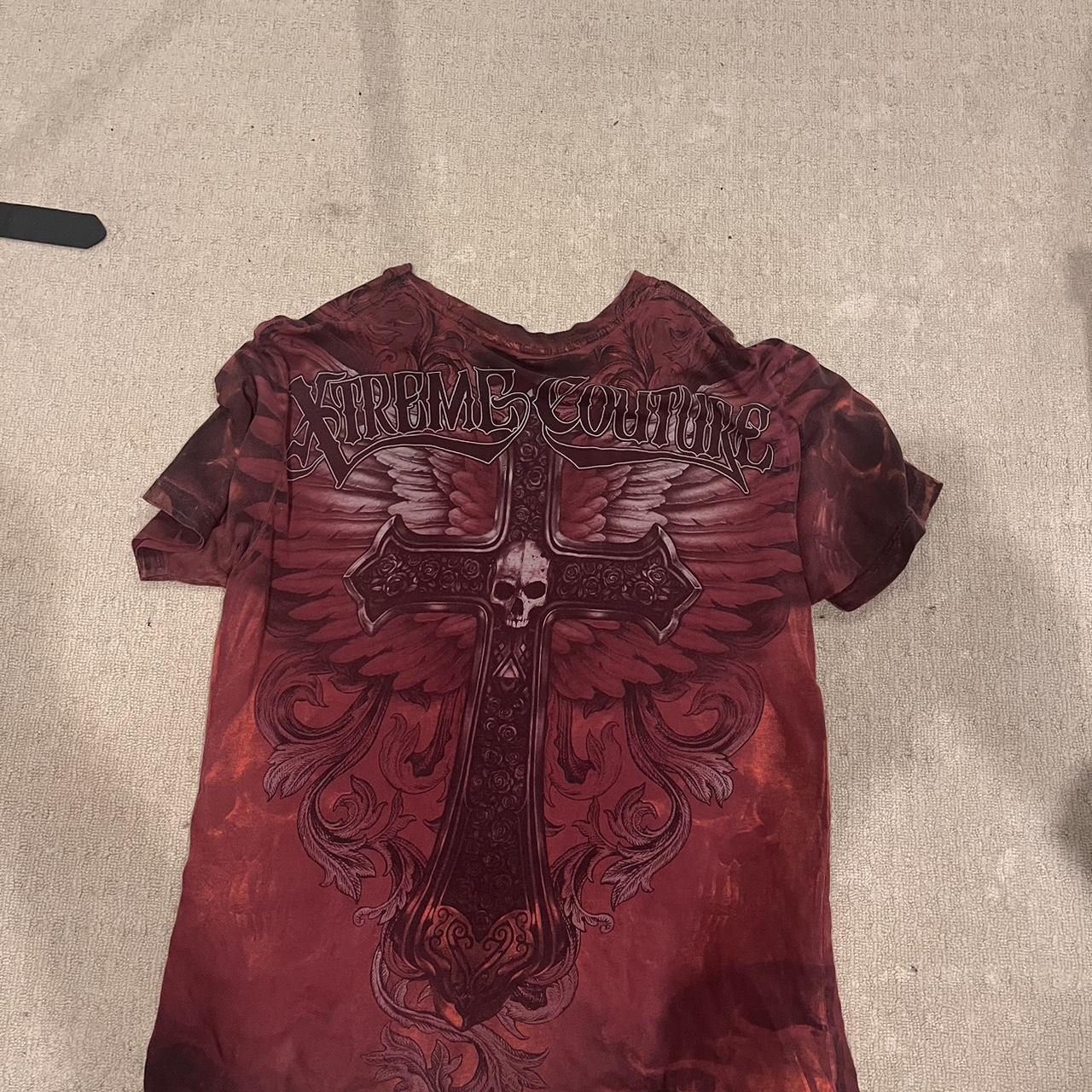 red affliction t shirt (you cant find them like this... - Depop