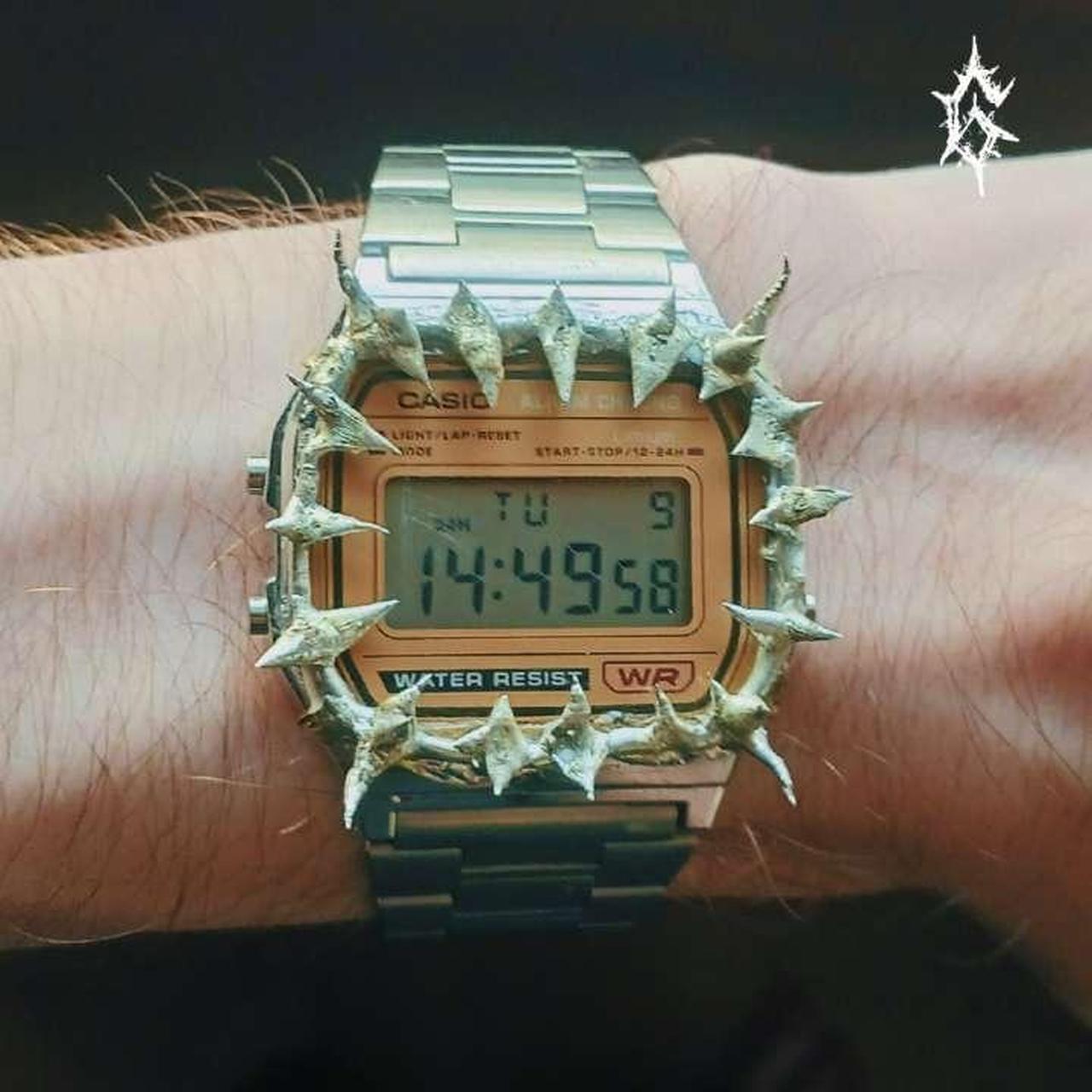 Custom spiked alt Casio watch. Brand new and hand... - Depop