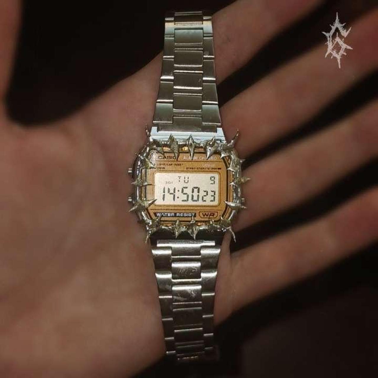 Custom spiked alt Casio watch. Brand new and hand... - Depop