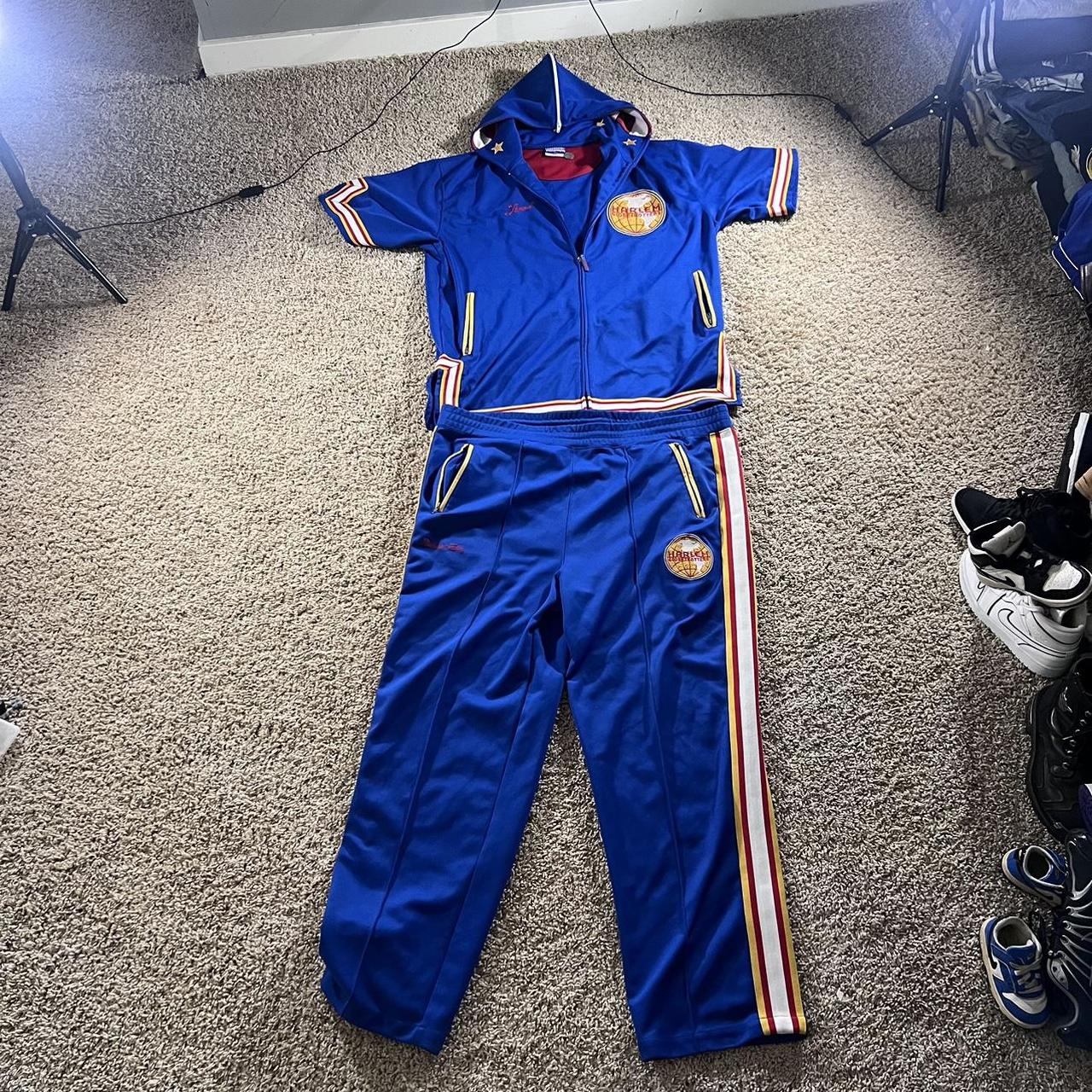 Vintage platinum Fubu Harlem Globetrotters tracksuit... - Depop