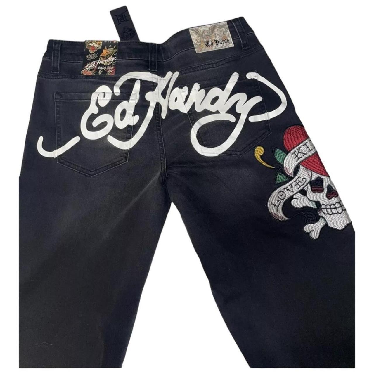 Ed Hardy Women's Black Jeans NWT $139 Ed Hardy LKS... - Depop