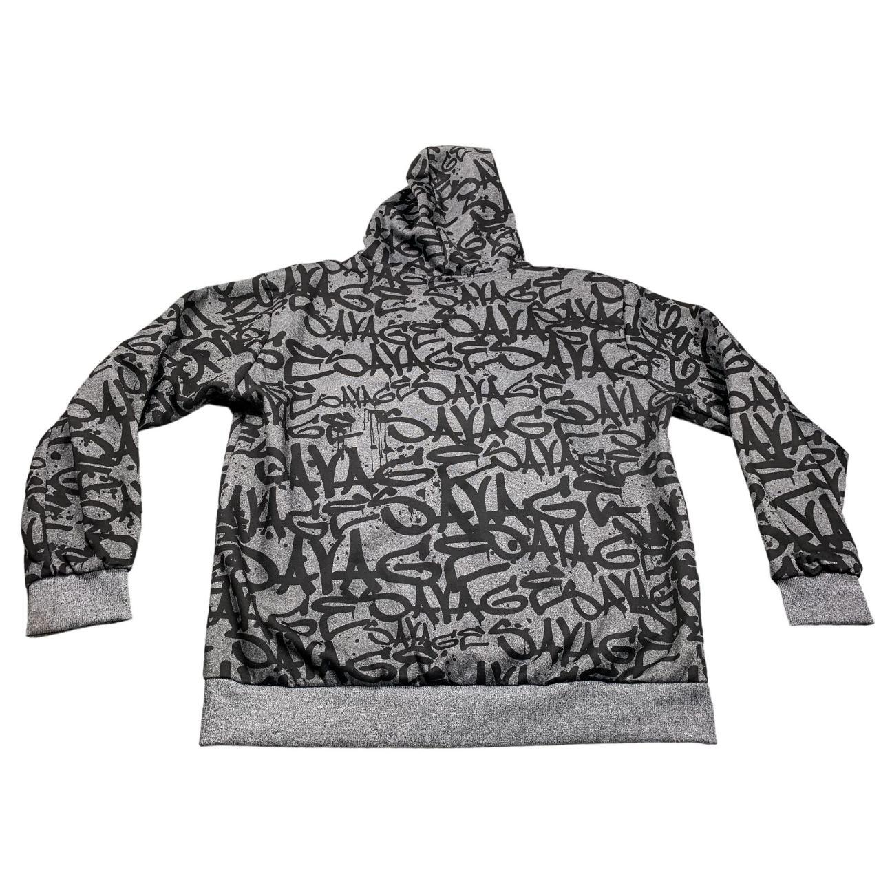 RGSTR Savage Graffiti Graphic Mens 2X Grey and Black... - Depop