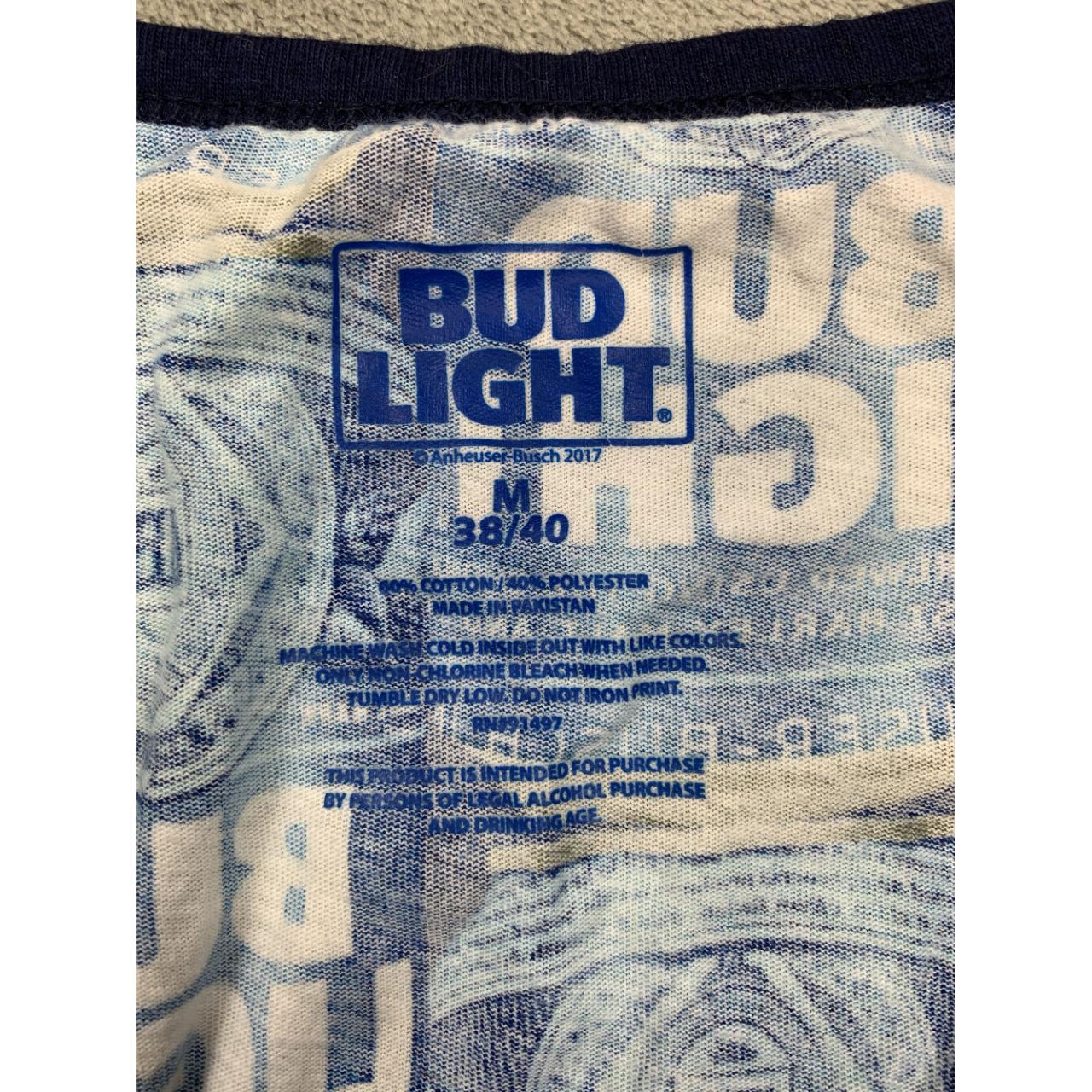 Bud Light Men's Medium Blue Tank Top Anheuser Busch... - Depop