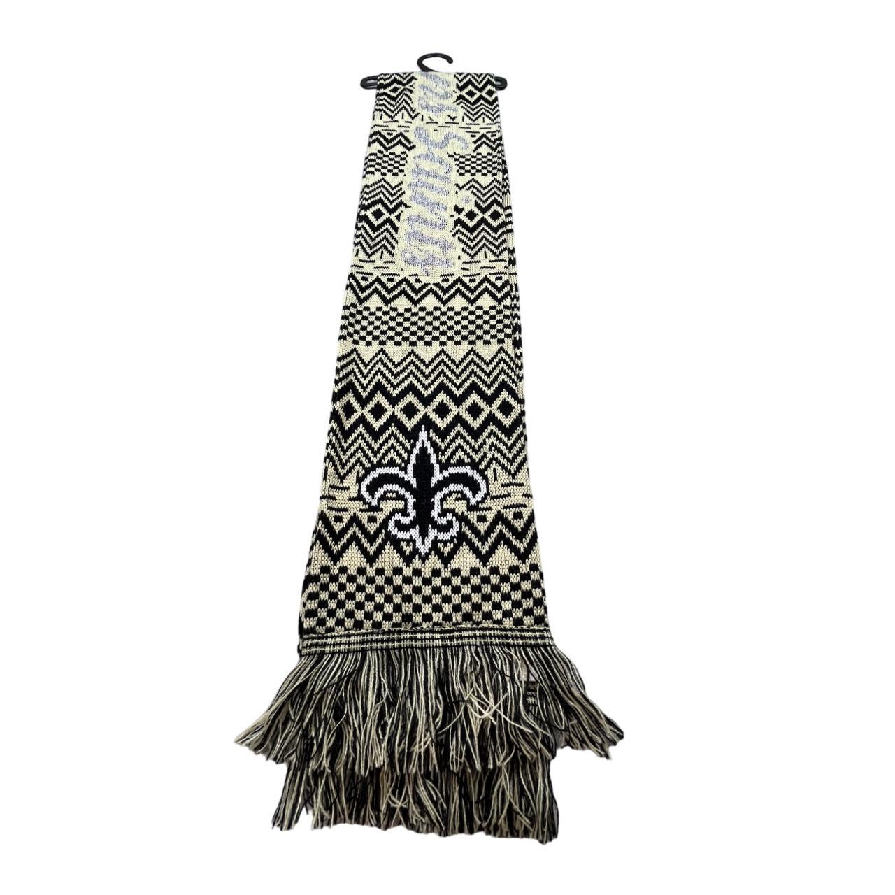 NFL New Orleans Saints Knitted Scarf With Fringes By... - Depop