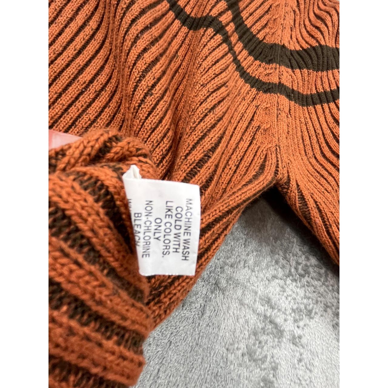 Carbon Men's Medium Burnt Orange Ribbed Knit... - Depop