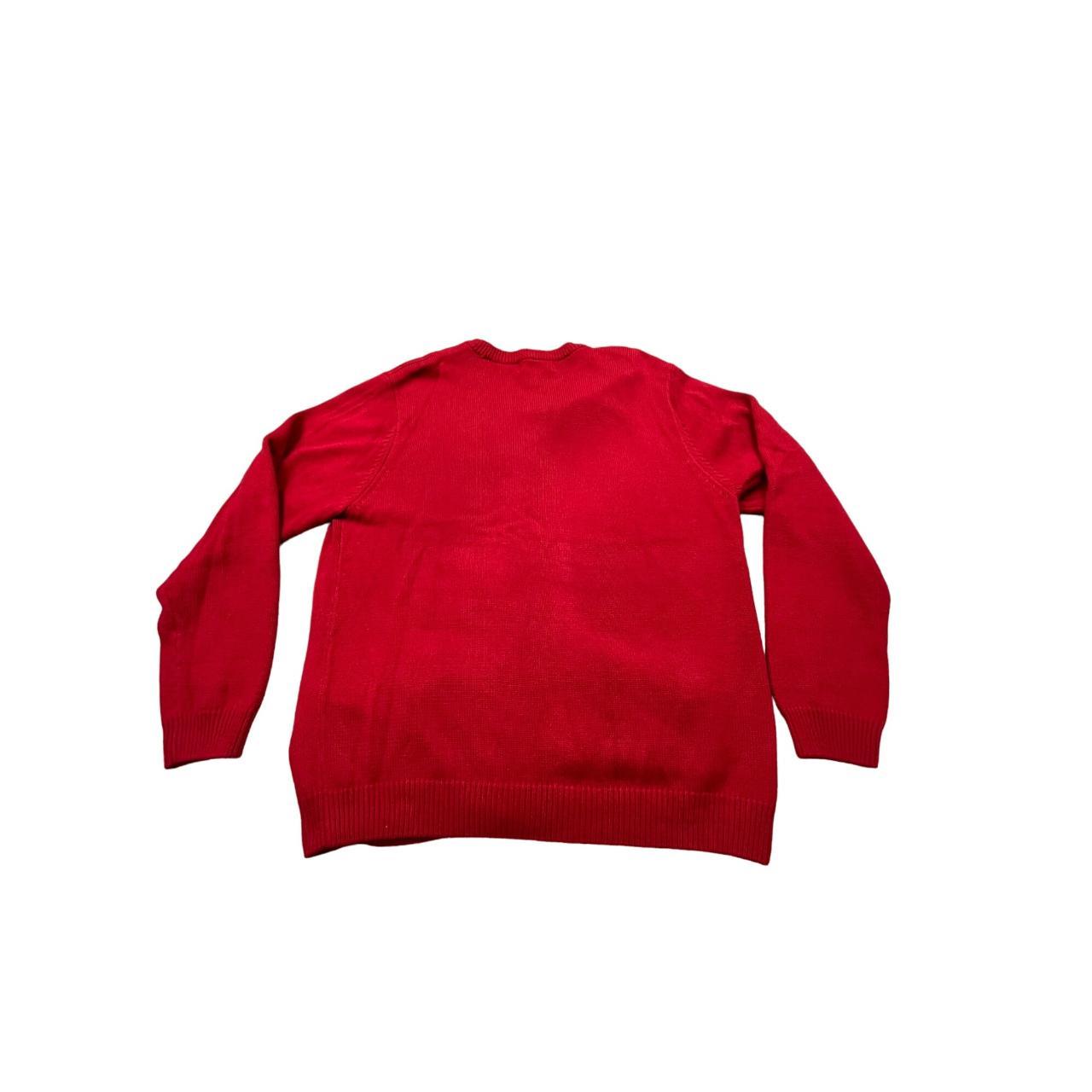 Chaps Red Cotton V-Neck Button-Up Cardigan Sweater... - Depop