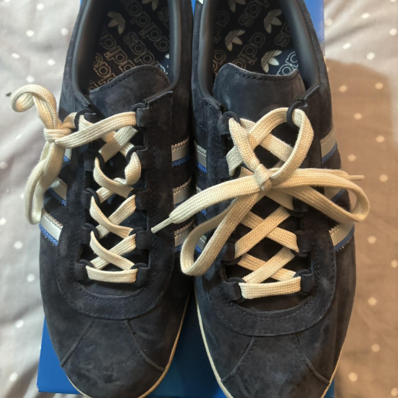 Navy and silver Adidas trim star originals | Depop