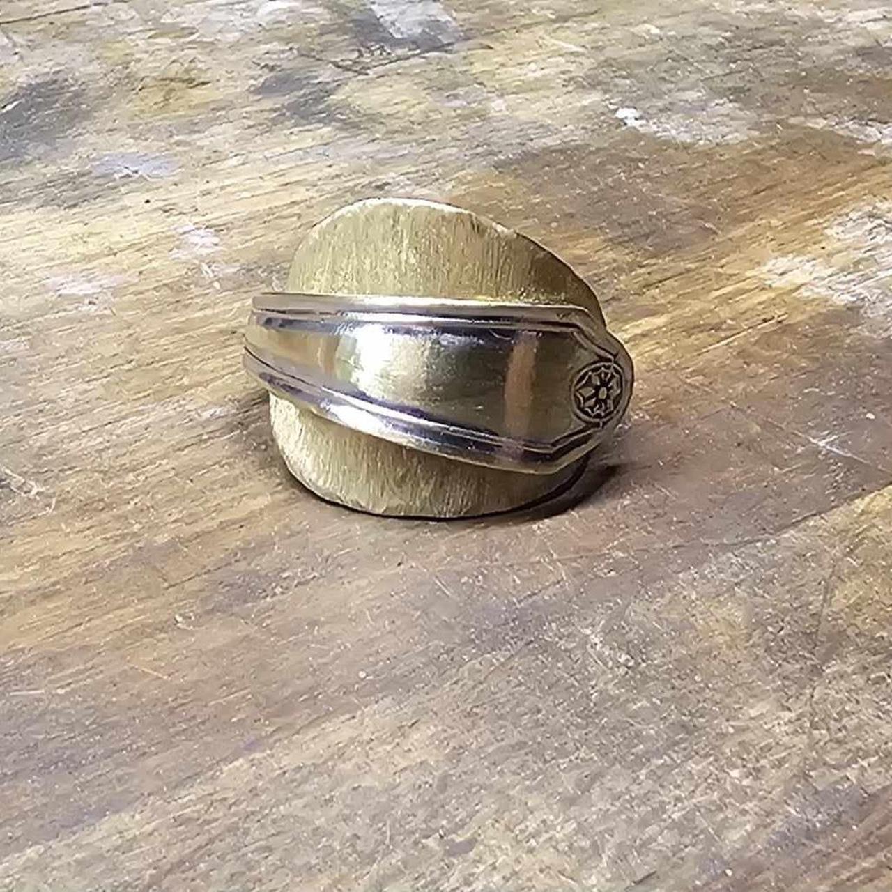 Lovely handmade Sugar Tong ring. Two tone giving... - Depop