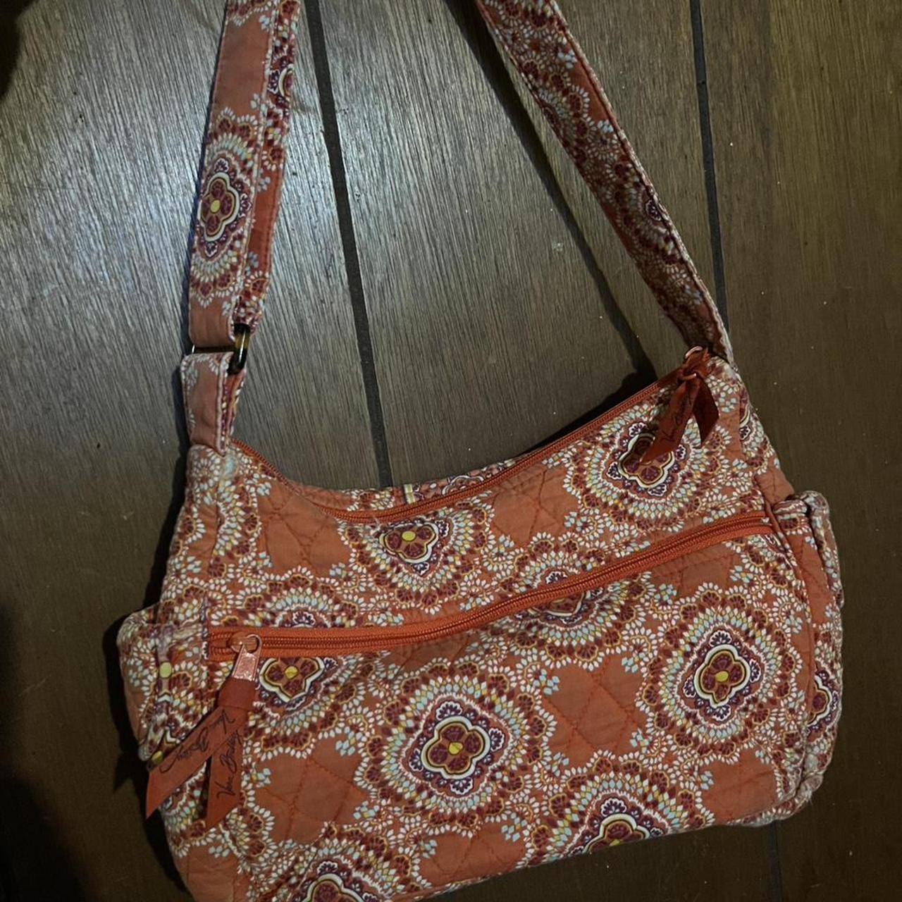 Orange and white Vera Bradley shoulder bag #shoulderbag | Depop