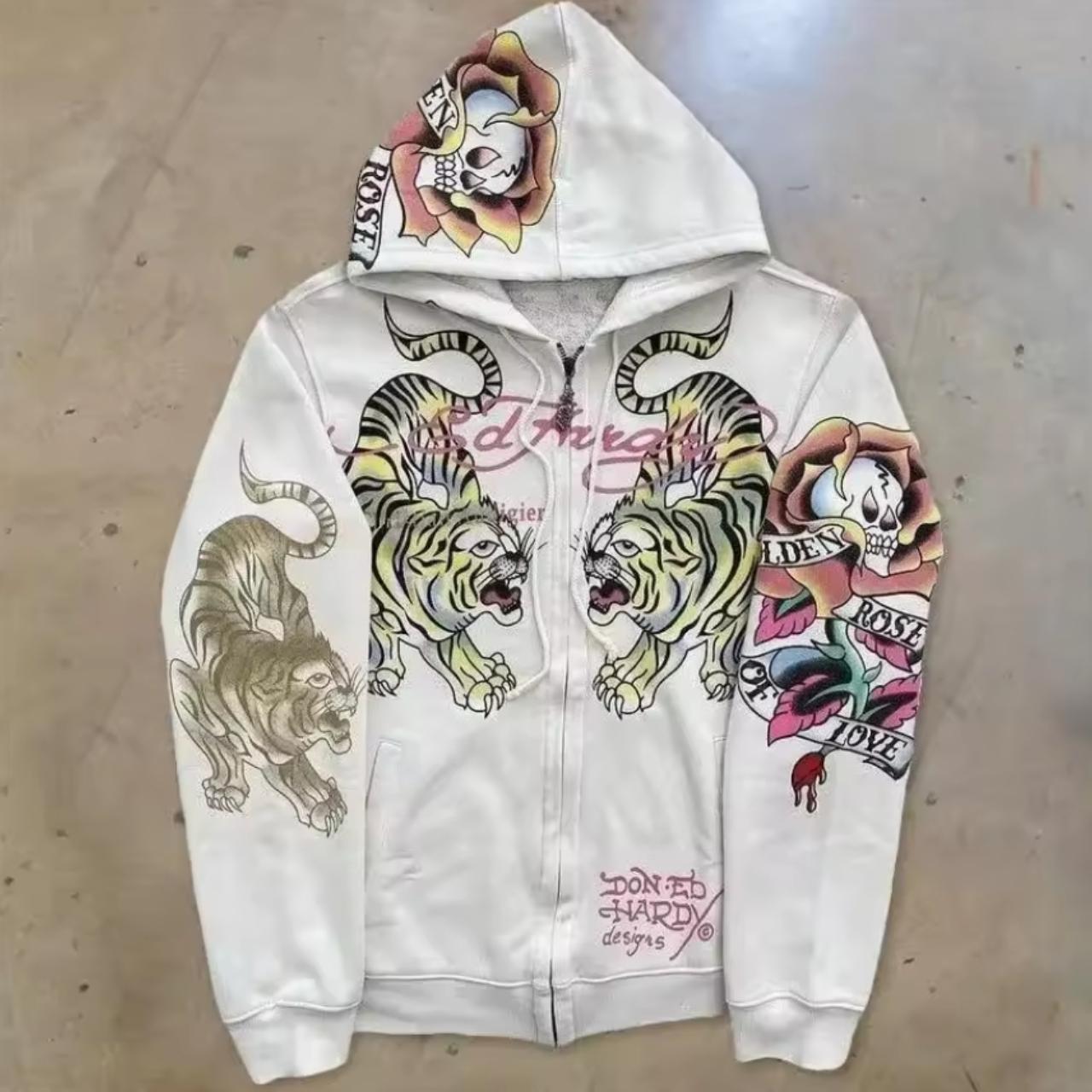 ED HARDY Y2K GOLDEN ROSES OF LOVE Tiger... | Depop