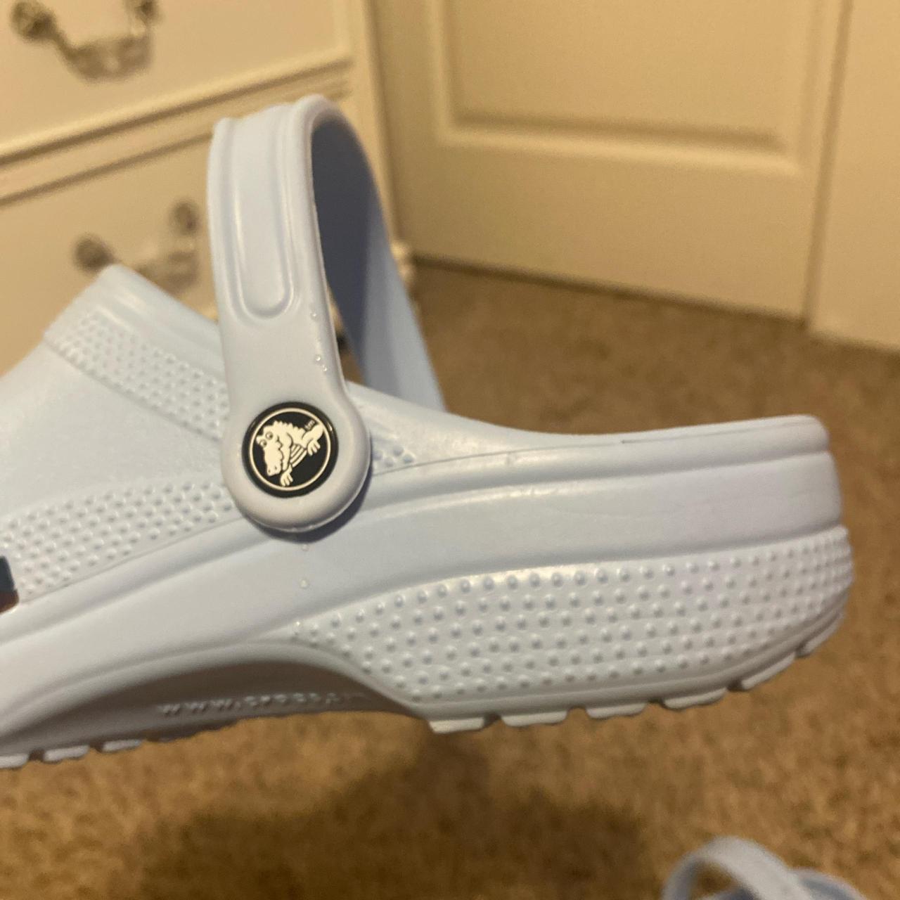 light blue crocs. men’s - 6 women’s - 8. - Depop