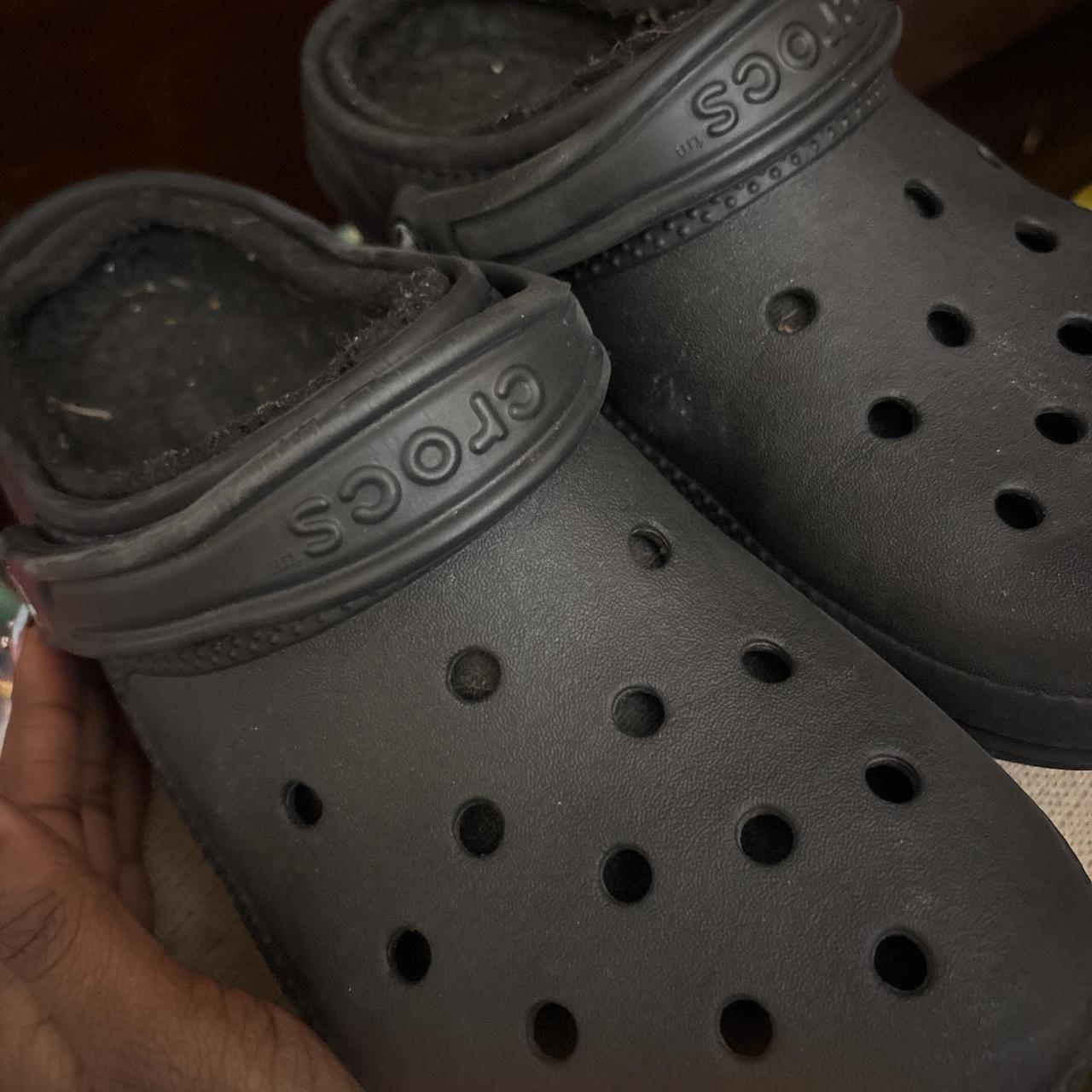 Black Fur Crocs Classic Clogs #clogs | Depop