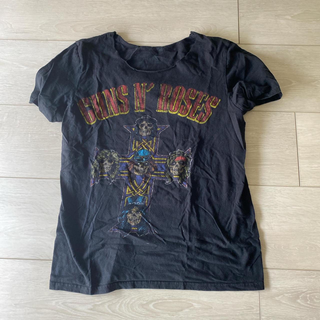 Guns N’ Roses graphic tee with cutoff neck - Depop