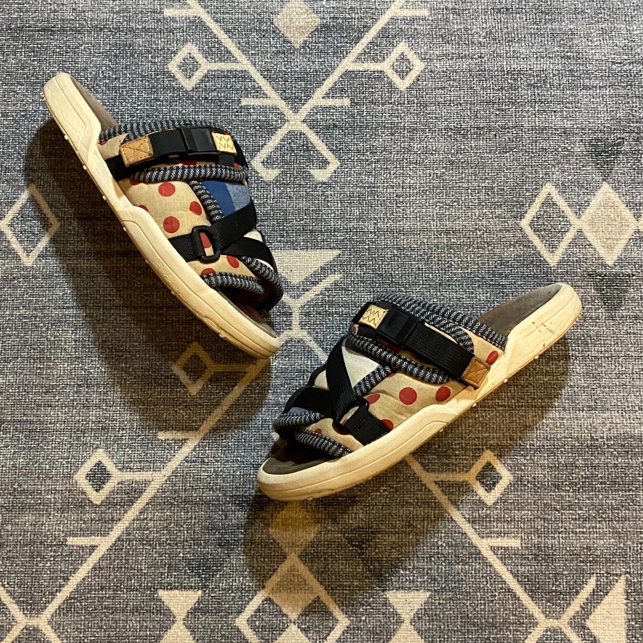 Visvim Christo Collage slide slip on shoes size... - Depop