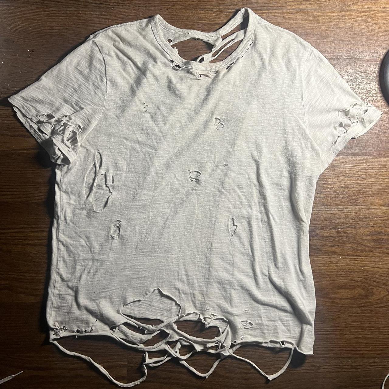 1/1 custom thrashed shirt that I made😁 Don’t really... - Depop
