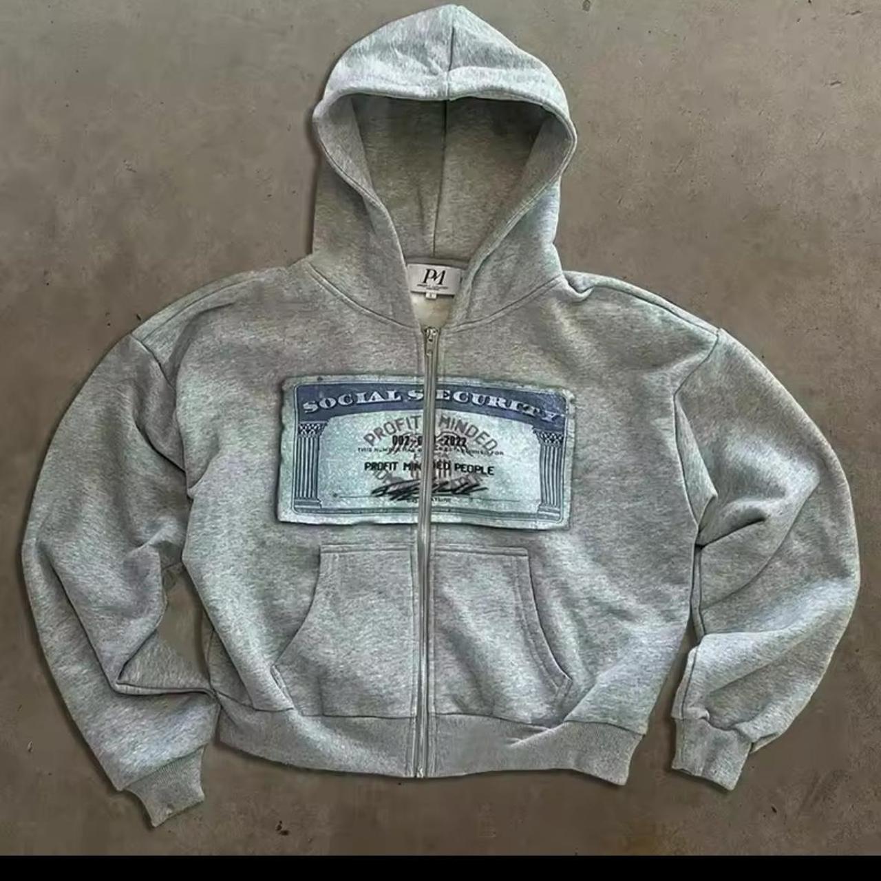 Grey streetwear hoodie for men or women. Available... | Depop