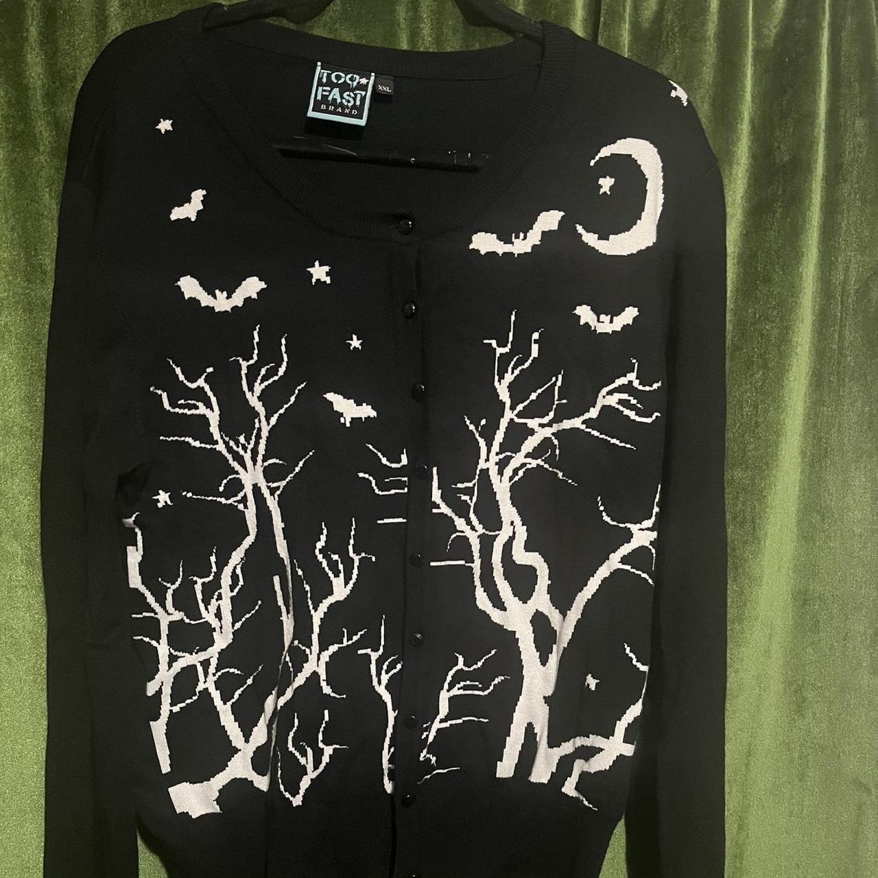Too fast clothing spooky bat cardigan size xxl New... - Depop
