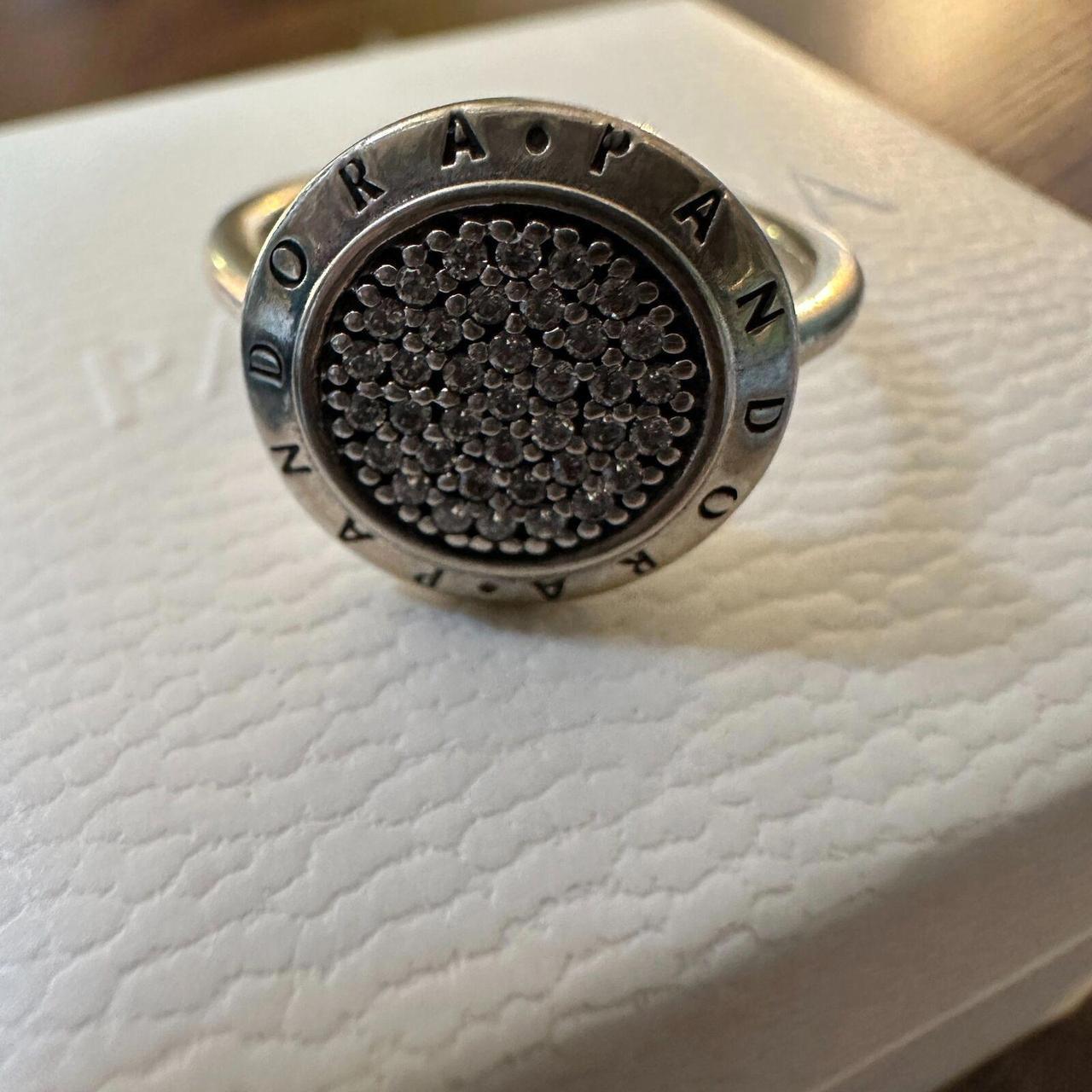 Genuine Pandora Signature Pave, Two Tone Ring,... | Depop