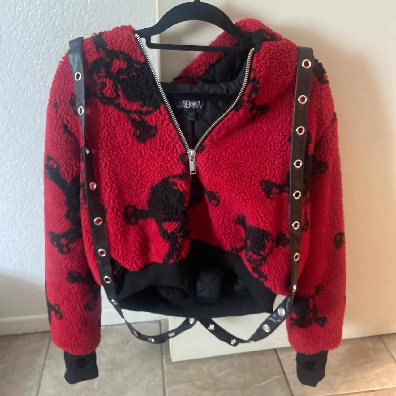 Widow by dollskill Red and black goth jacket. With... - Depop
