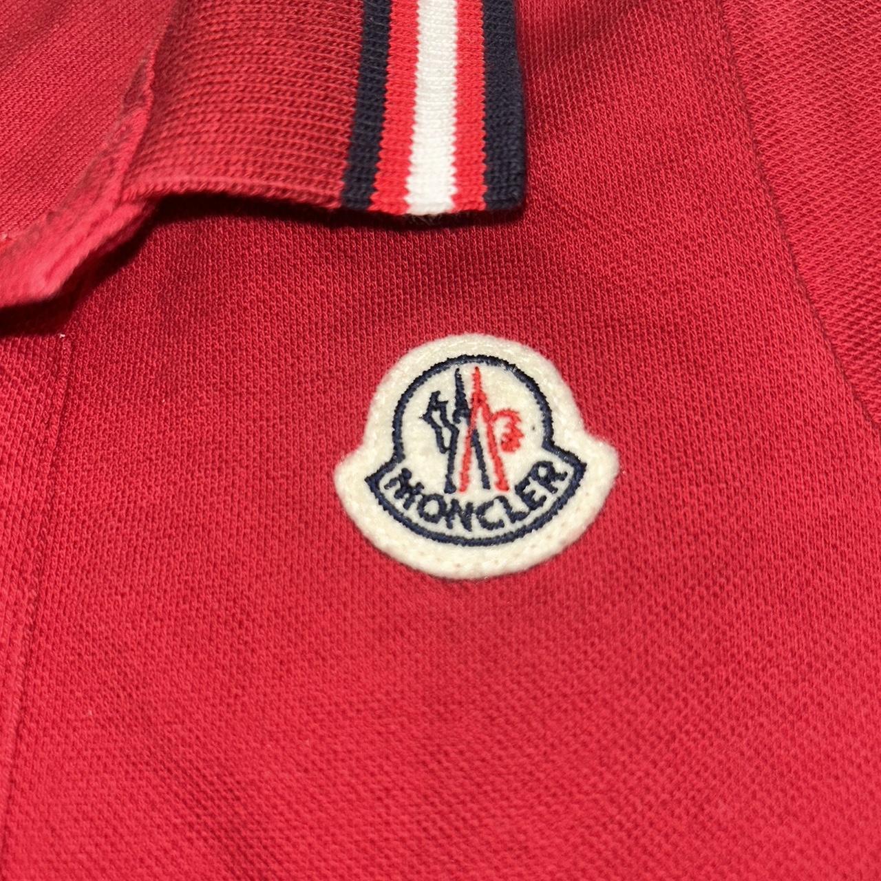 Red Baby boy red Moncler polo top with collar... - Depop