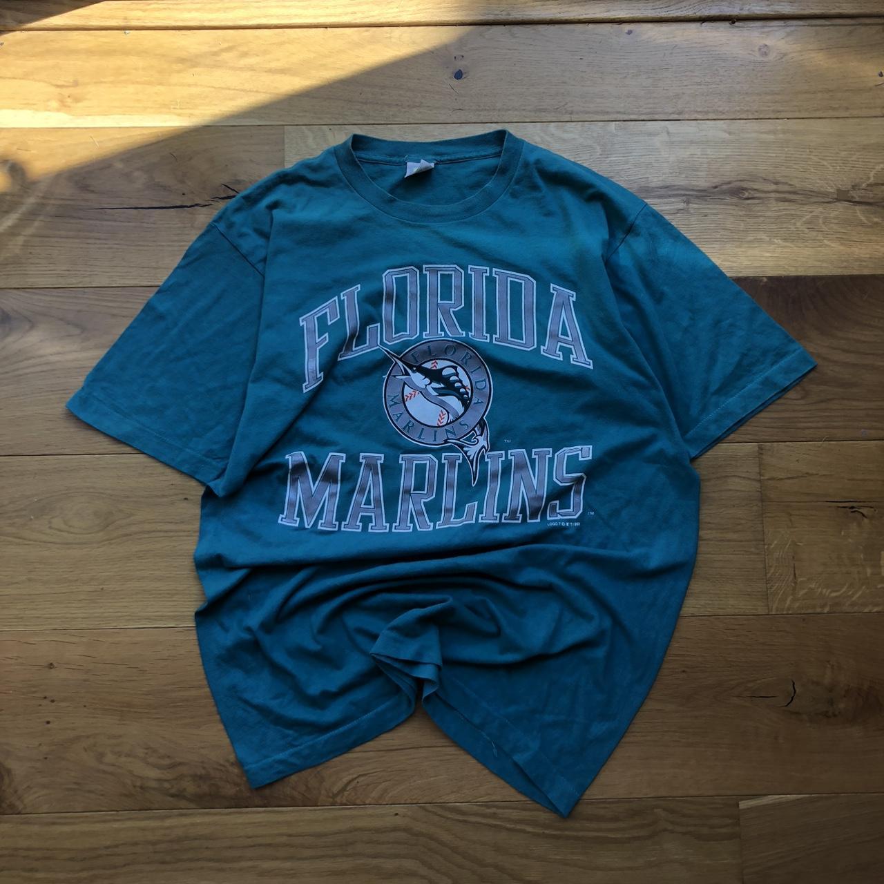 Vintage 1993 Florida marlins MLB T-shirt Size XL... | Depop