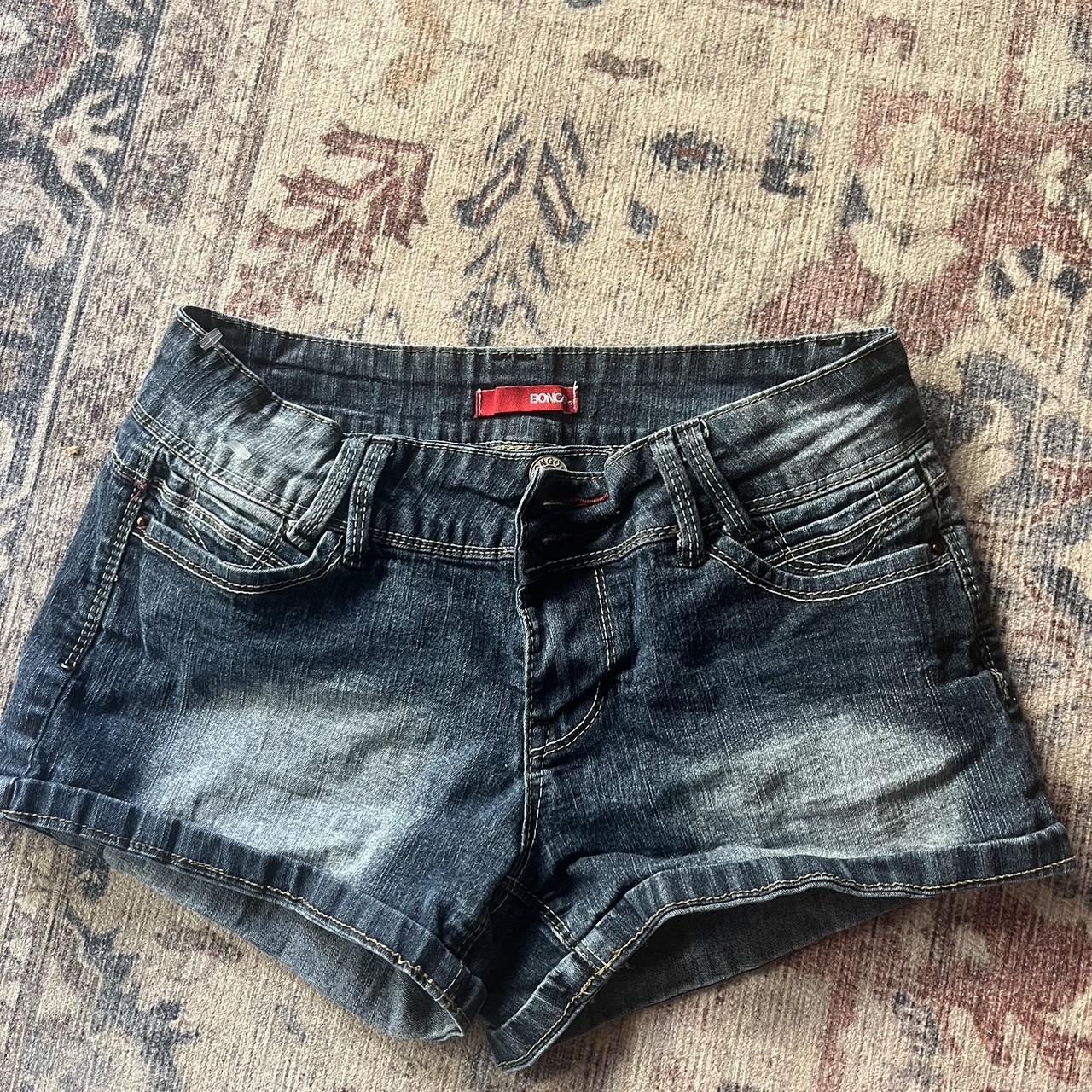 Low rise mini Jean shorts size xs Waist size 24 - Depop