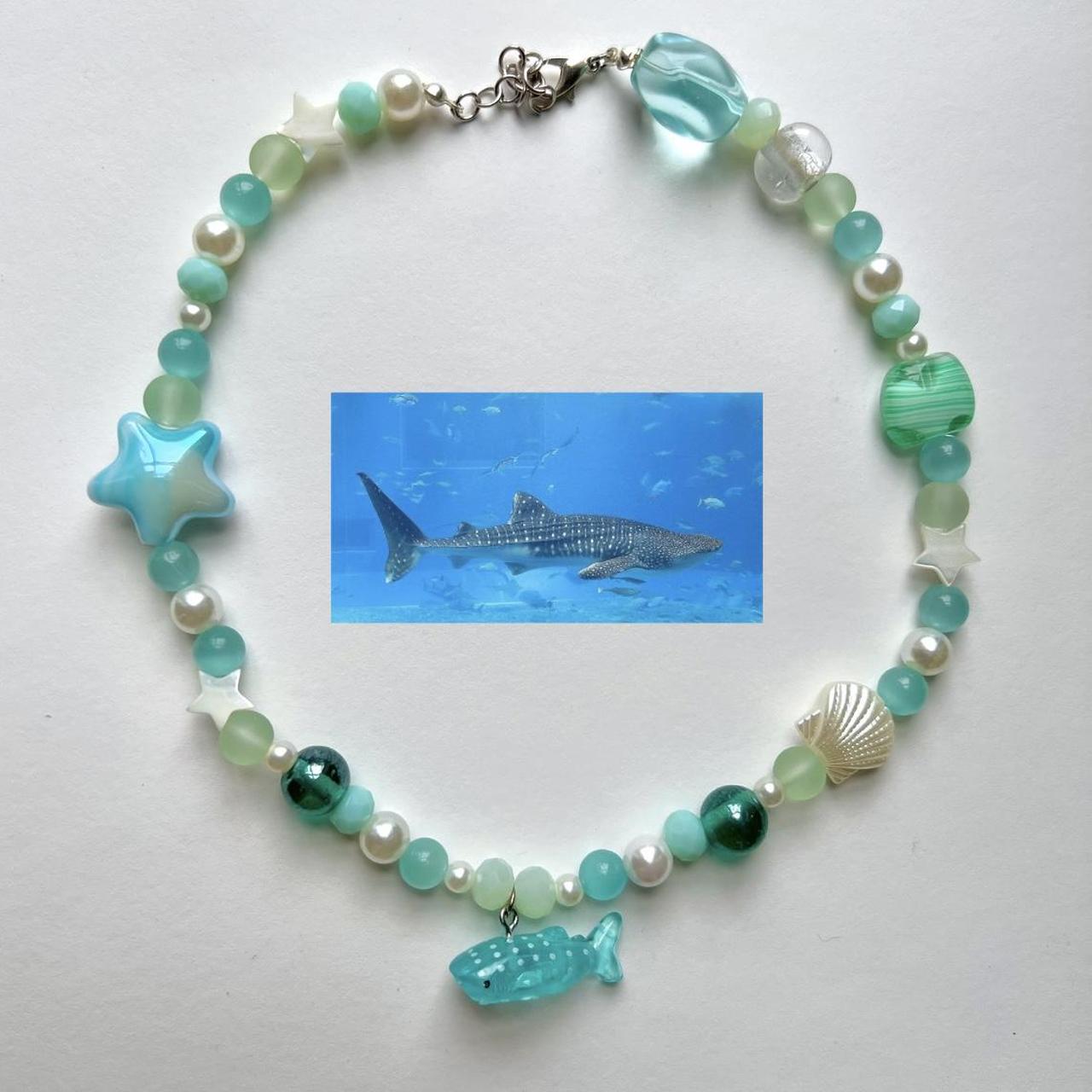 Handmade beaded whale shark necklace. - 1-inch chain... - Depop