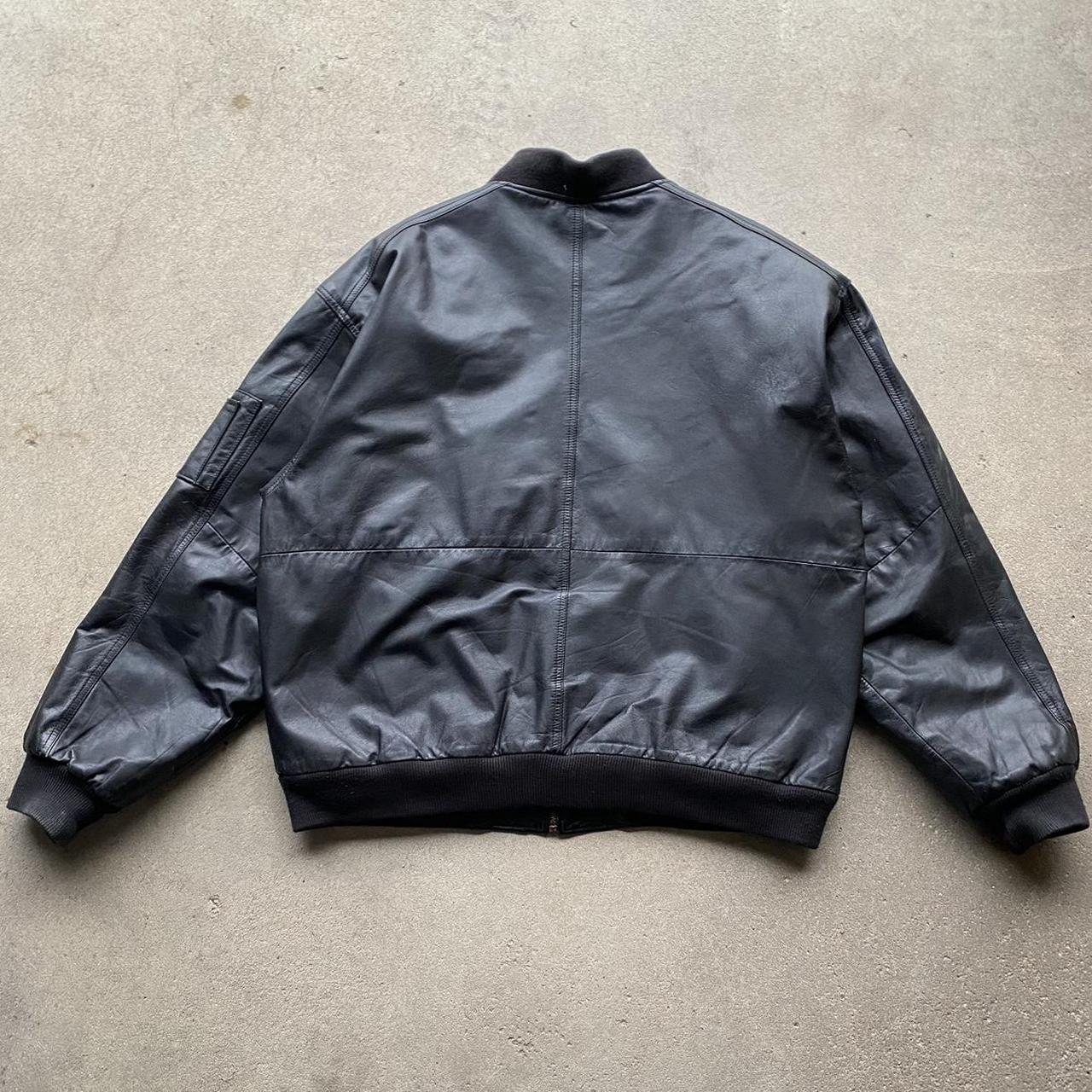 Vintage true breed black leather puffer jacket Has... | Depop