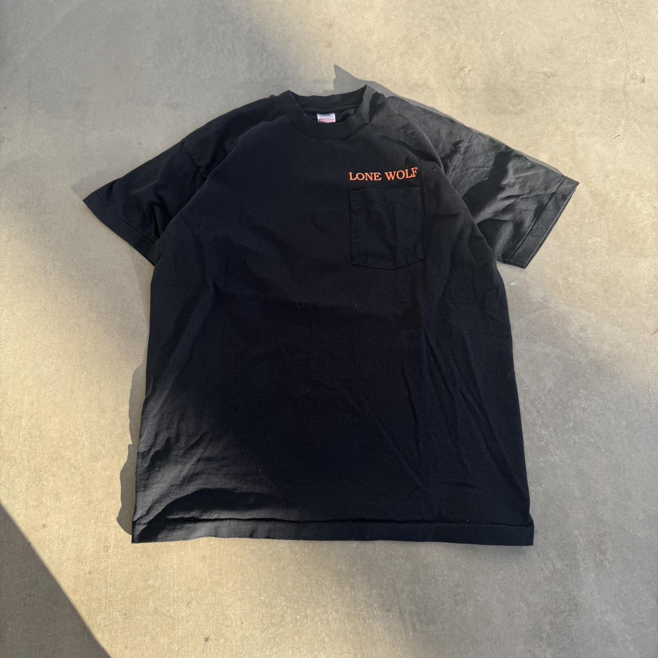 Vintage Lone Wolf Guns & Ammo black and orange tee.... | Depop