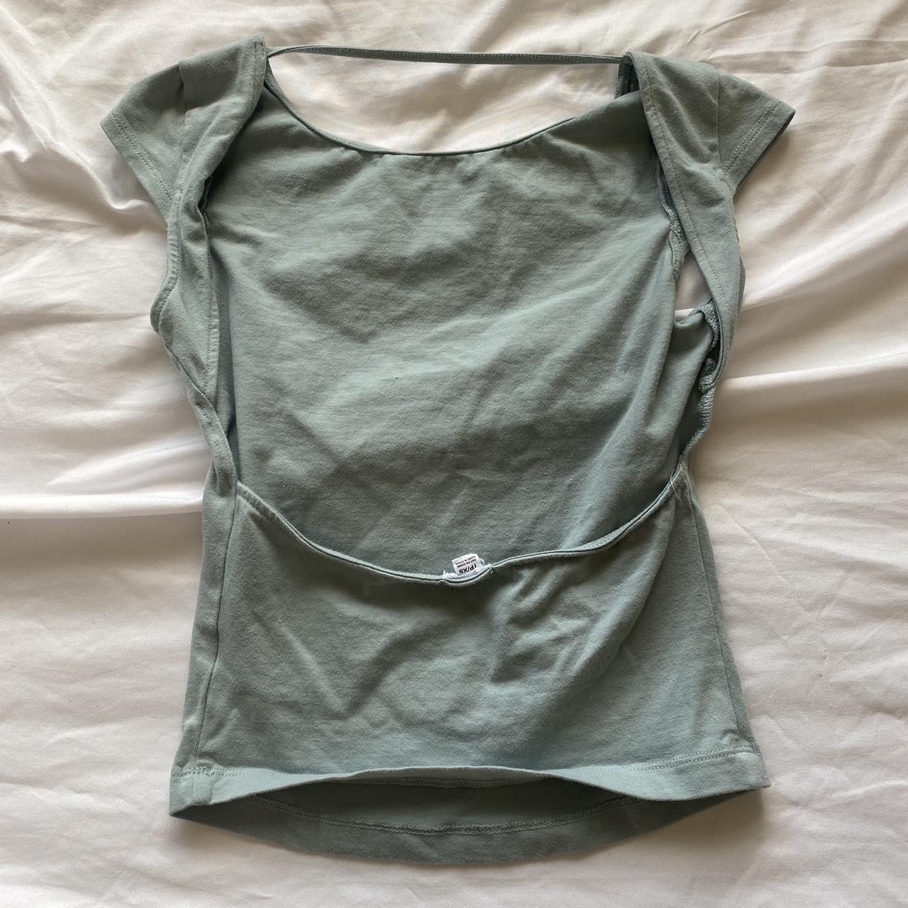 - backless blue/turquoise garage top (a bit... - Depop